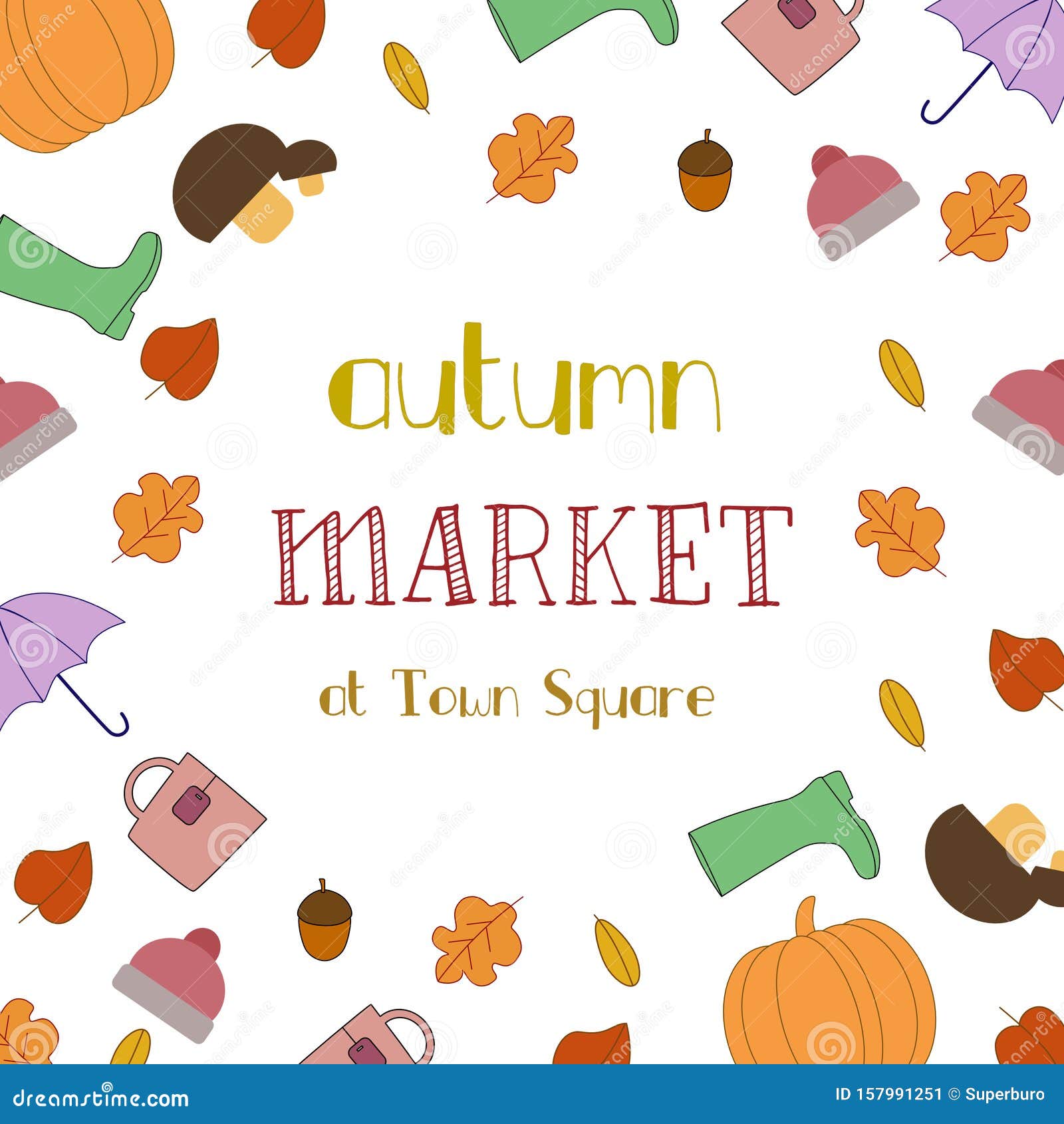 Isolated Autumn Themed Objects Vector Illustration Stock Illustration ...