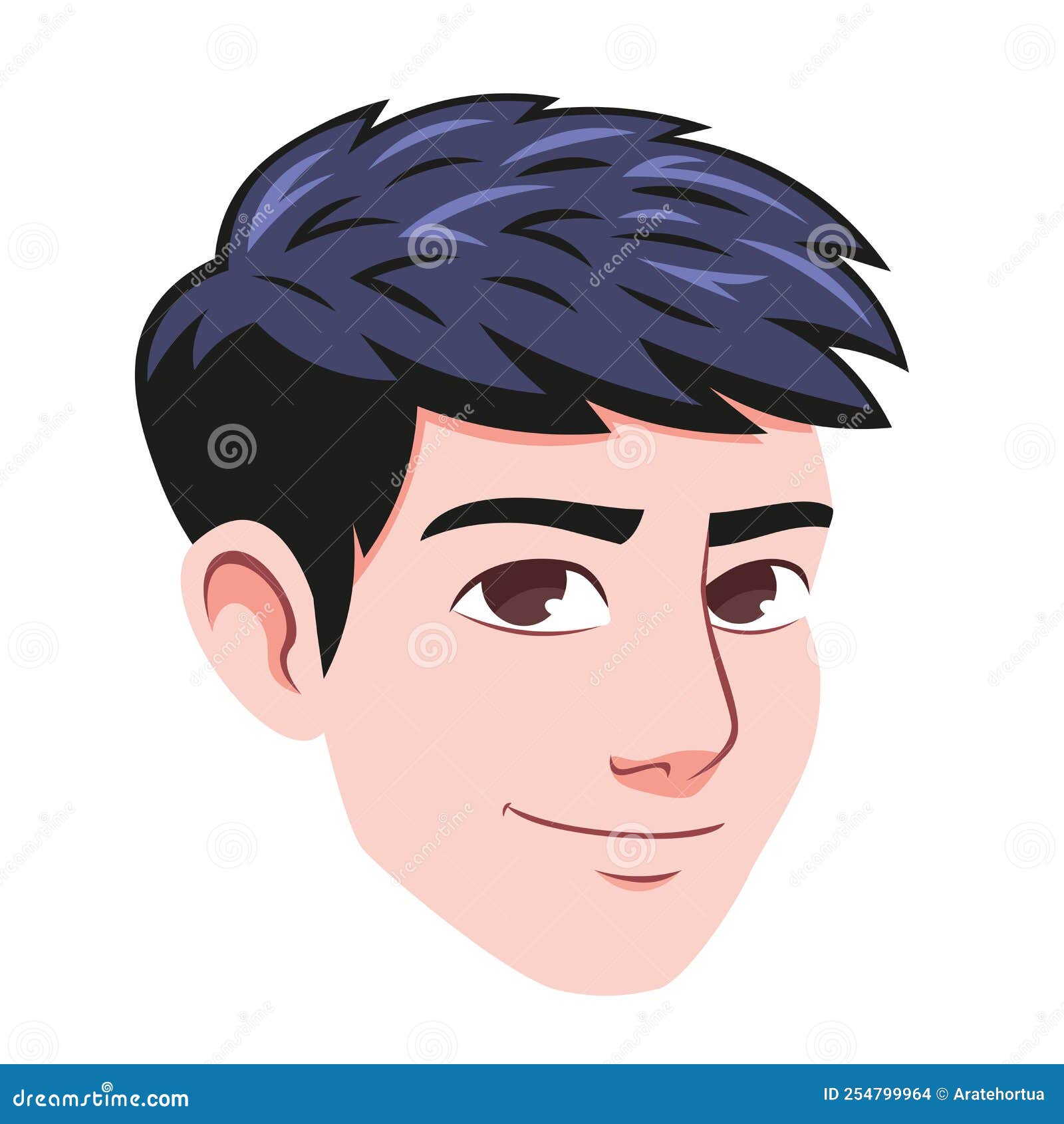 Isolated Avatar of an Asian Guy Vector Stock Vector - Illustration of ...