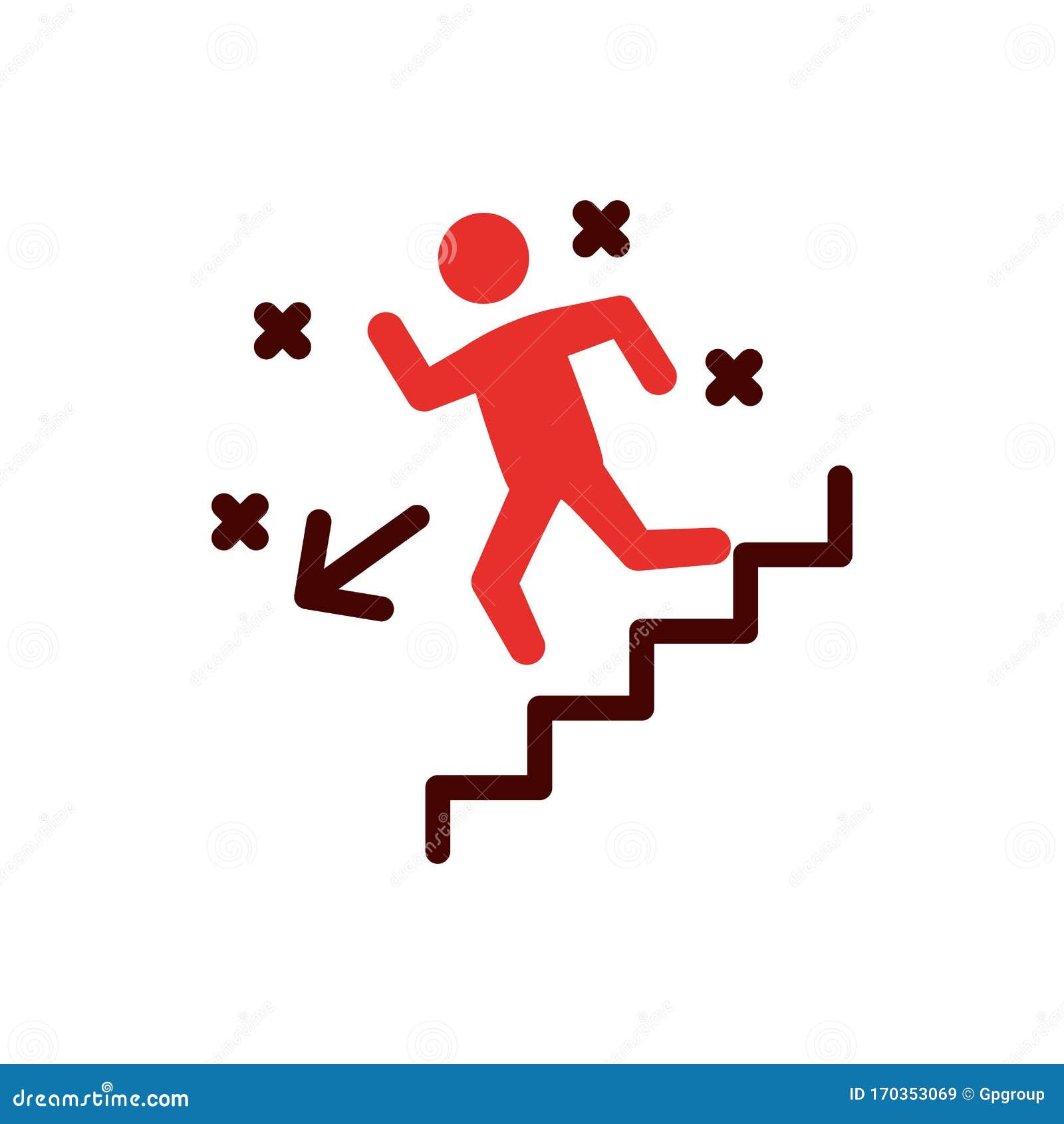 Isolated Avatar with Exit Ladders Vector Design Stock Vector ...