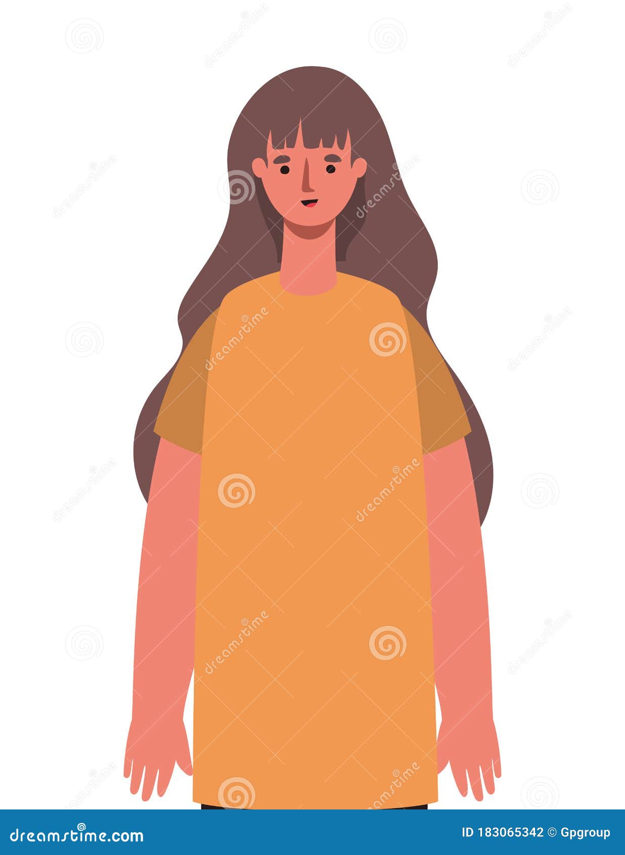 Isolated Avatar Woman Cartoon With Brown Hair Vector Design Stock
