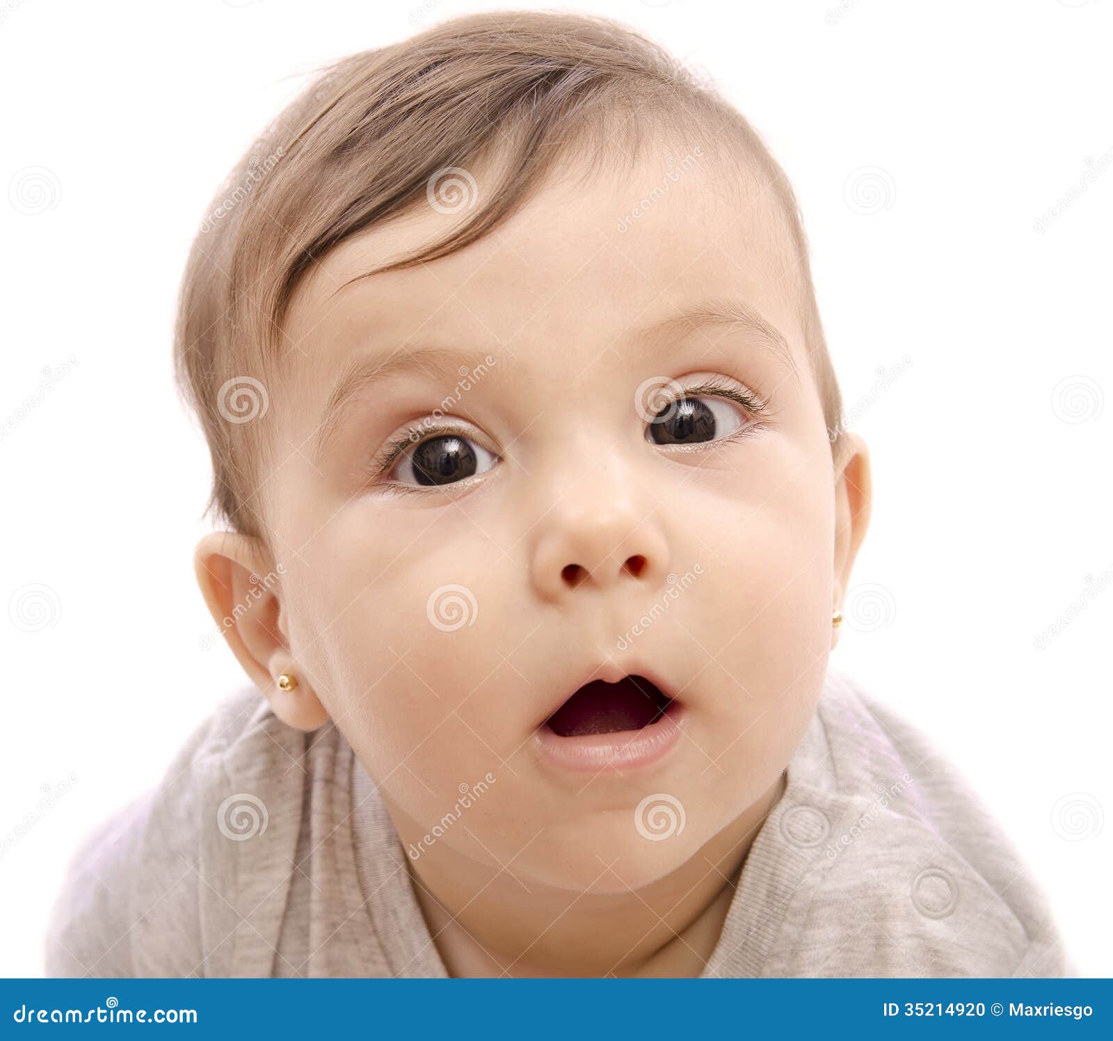 Isolated baby stock photo. Image of brunette, child, isolated - 35214920