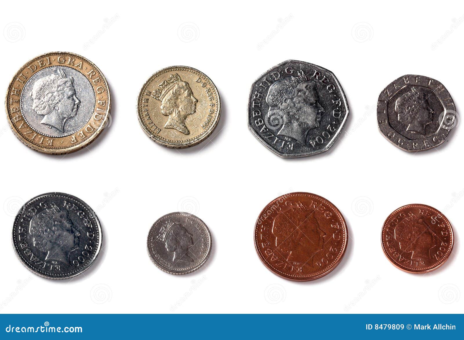 Isolated Back Facing Coins of United Kingdom Editorial Stock Image ...