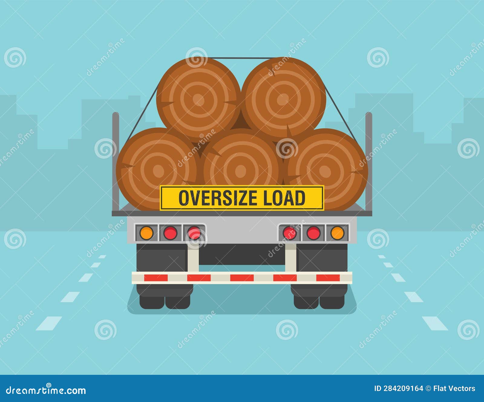 Oversize Load Banner Sign For Trucks Vector Art Illustration Isolated ...