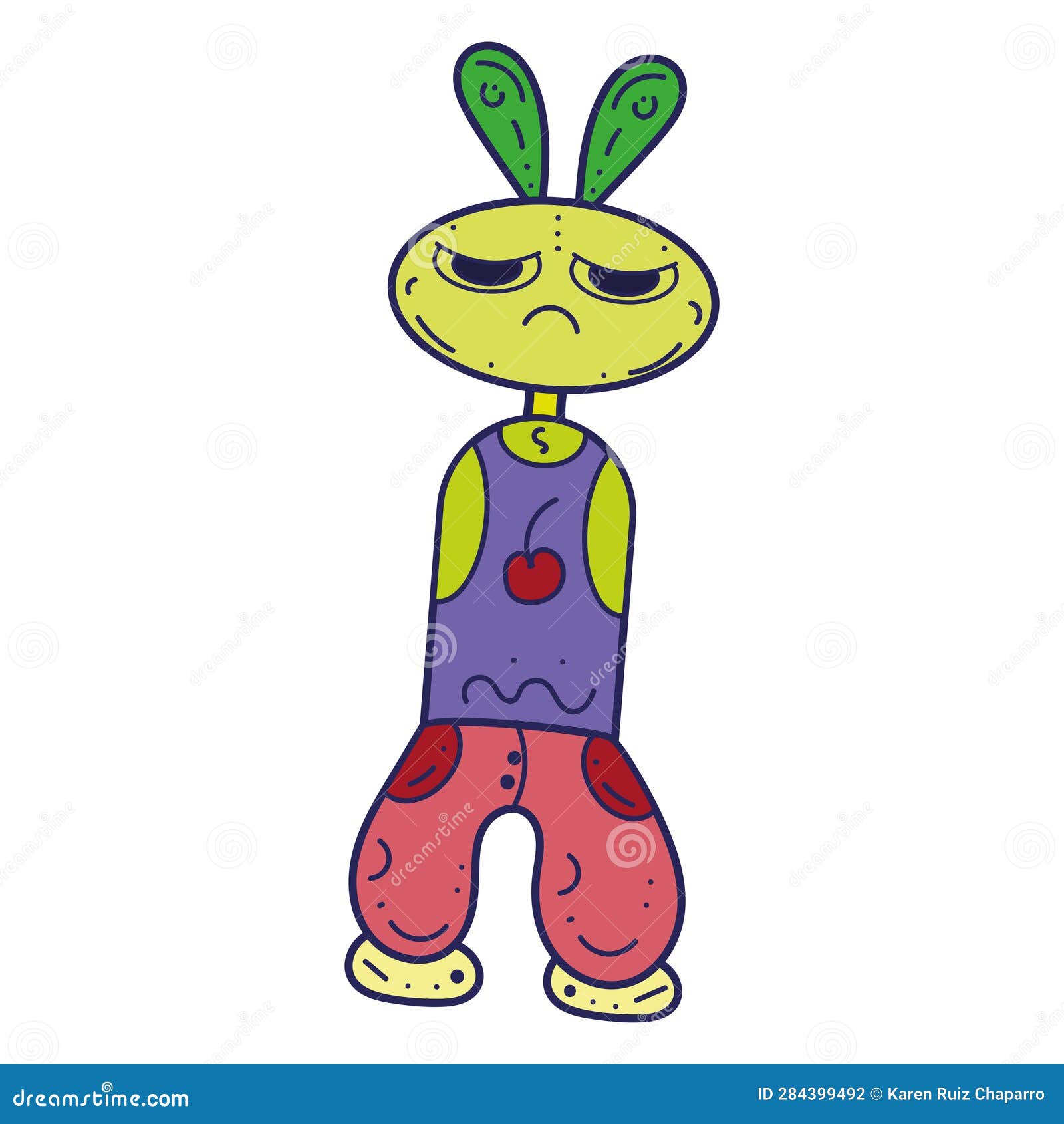 Isolated Badass Rabbit Sketch Character Vector Stock Vector ...