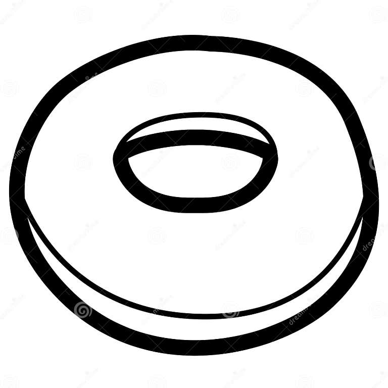 Isolated bagel outline stock vector. Illustration of pictogram - 101355657