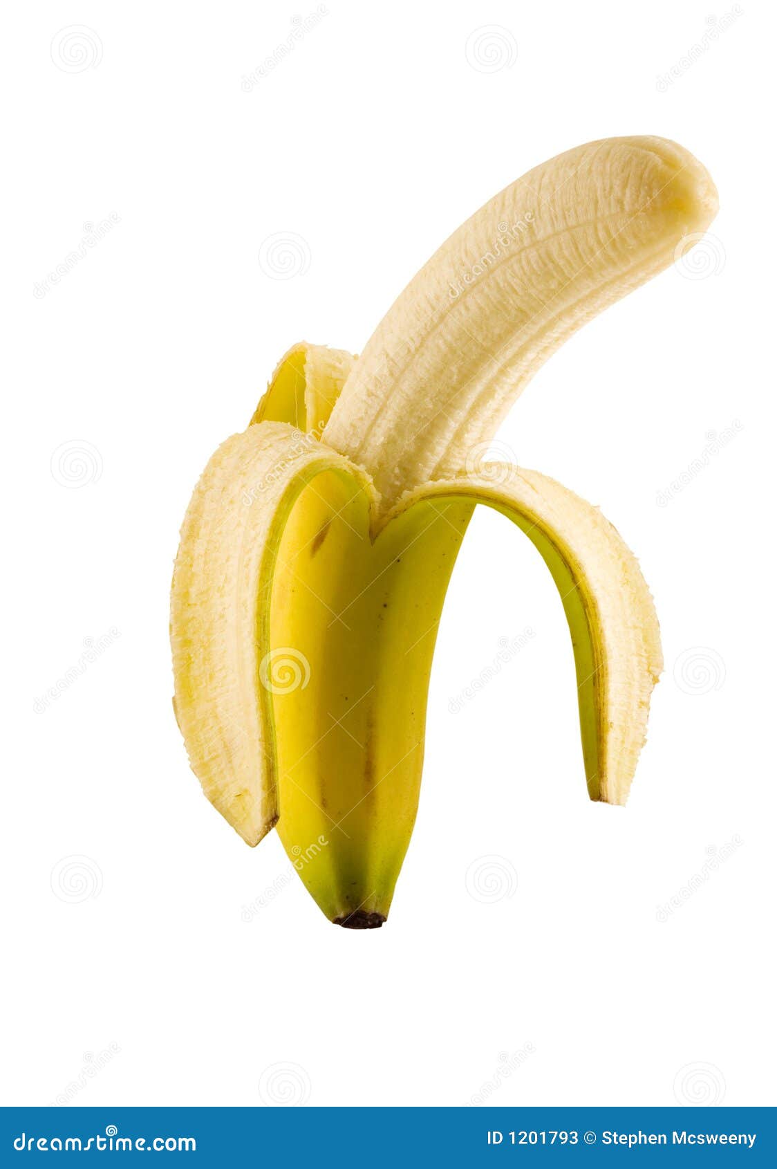 Isolated banana peeled stock image. Image of flesh, banana - 1201793