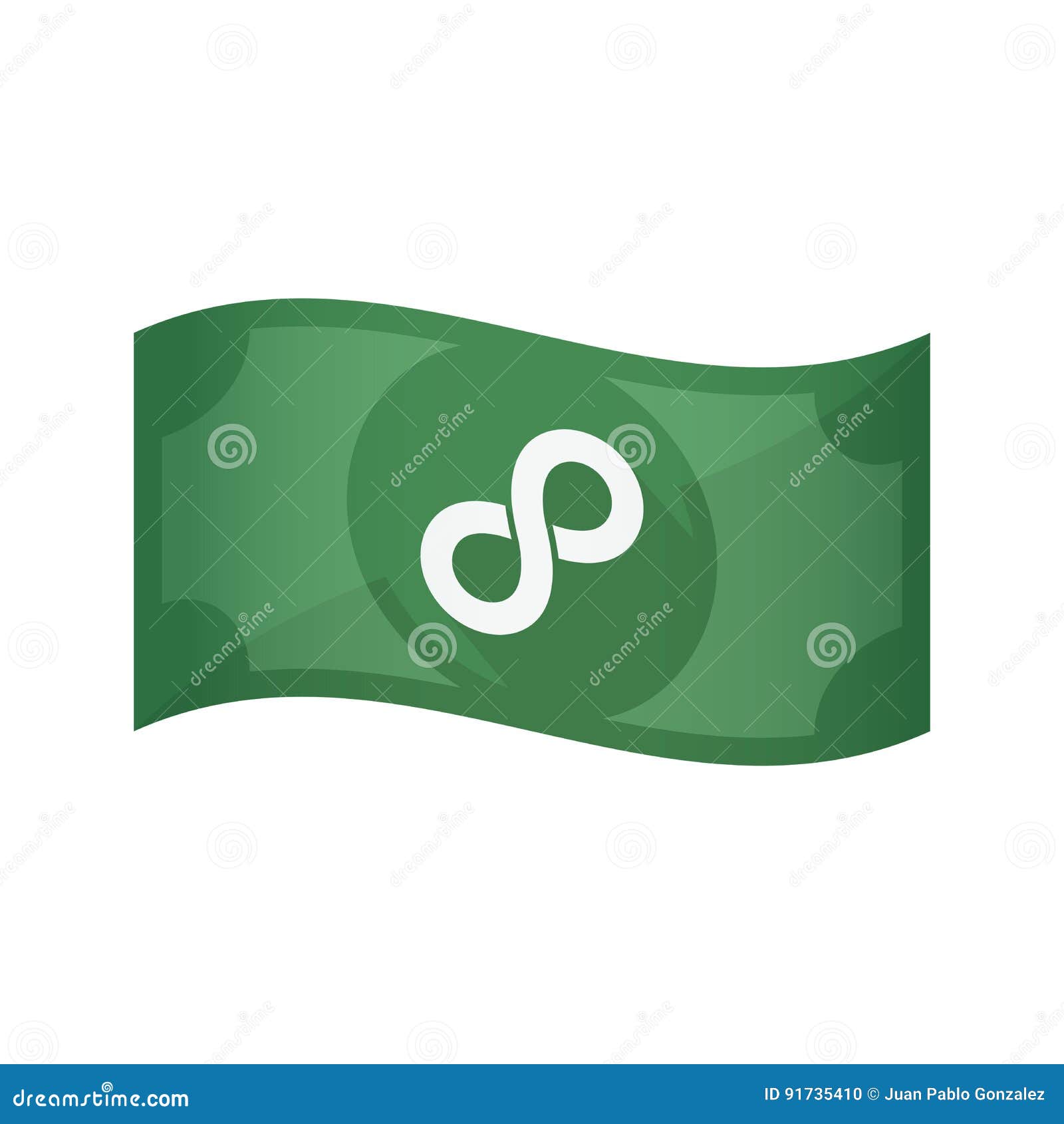 Isolated Bank Note with an Infinite Sign Stock Illustration ...