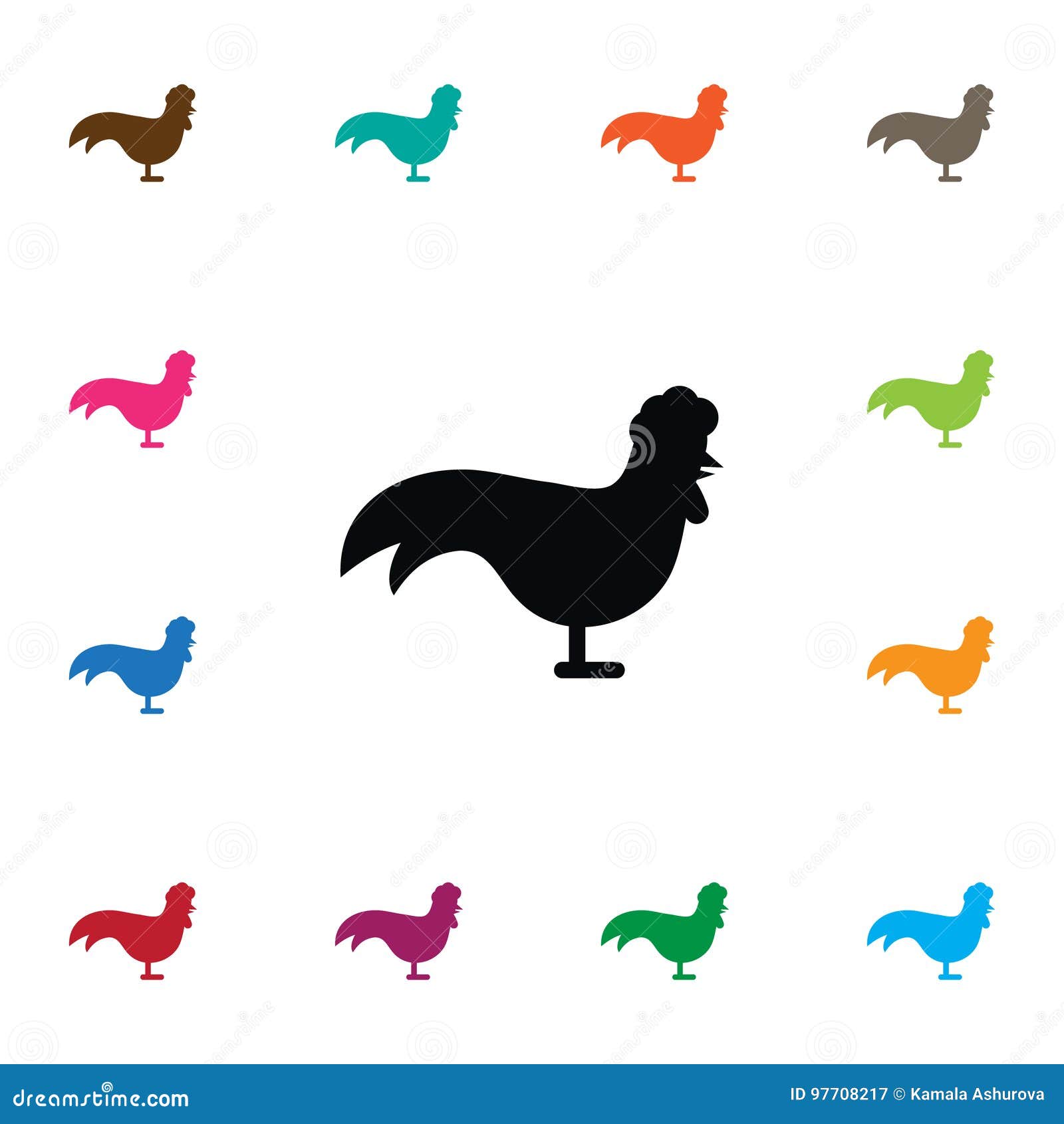 Vector Of Bantam Or White Chicken Design On White Background. Wild ...