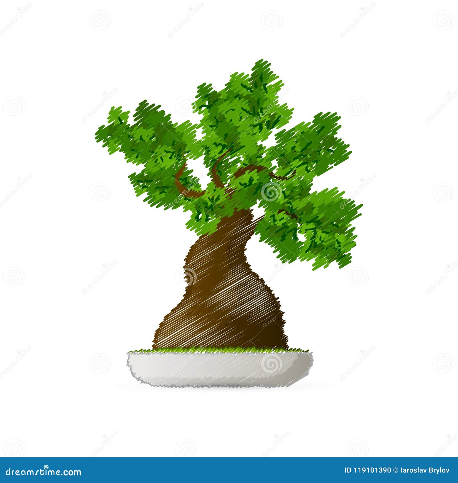Banzai Tree Silhouette Outline, Made With Generative AI Royalty-Free ...