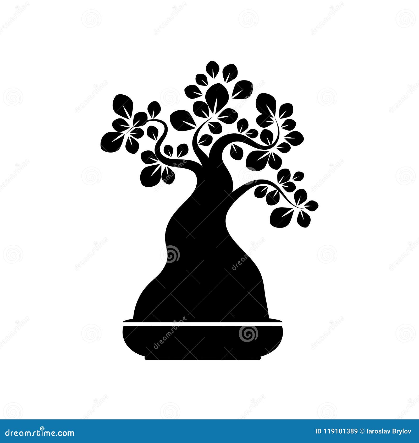 Banzai Tree Silhouette Outline, Made With Generative AI Royalty-Free ...