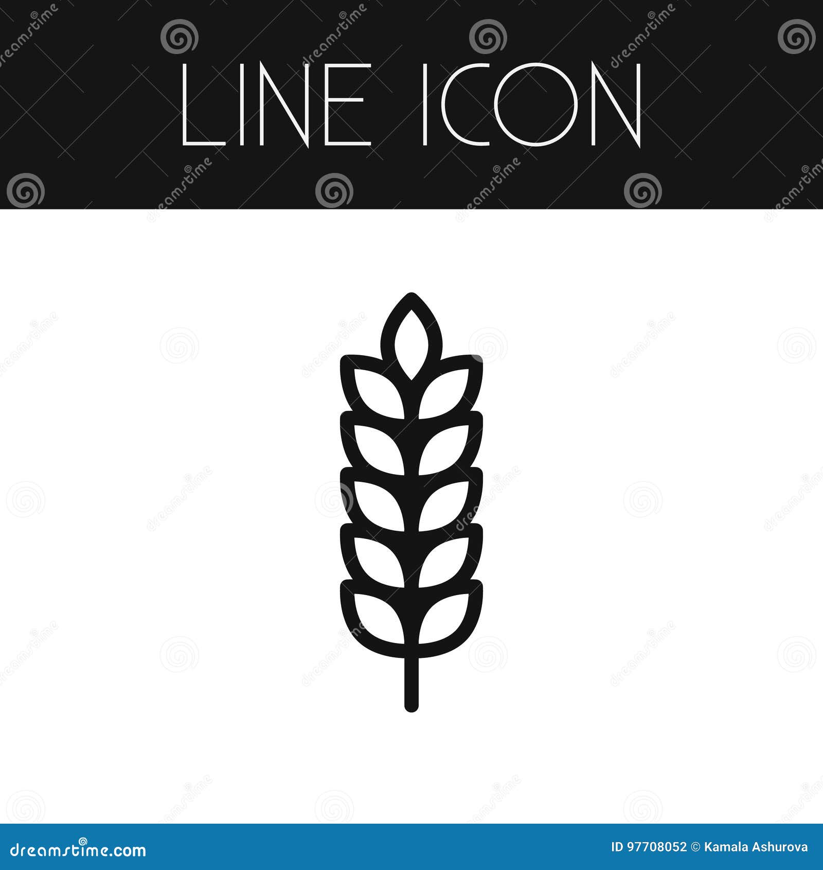 Isolated Barley Outline. Spike Vector Element Can Be Used for Barley ...