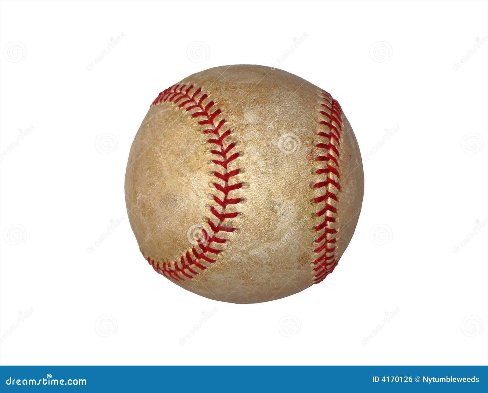 Isolated baseball stock photo. Image of aged, laces, sports - 4170126