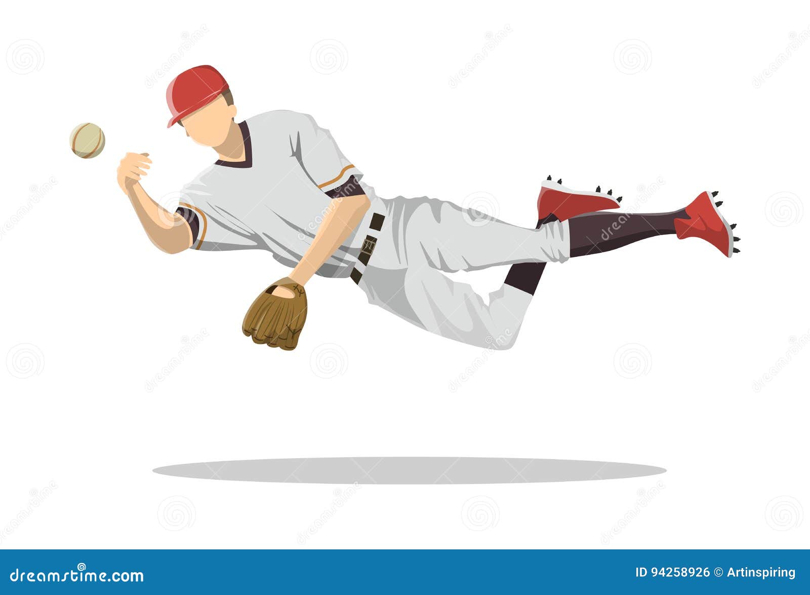 Isolated baseball player. stock vector. Illustration of field - 94258926