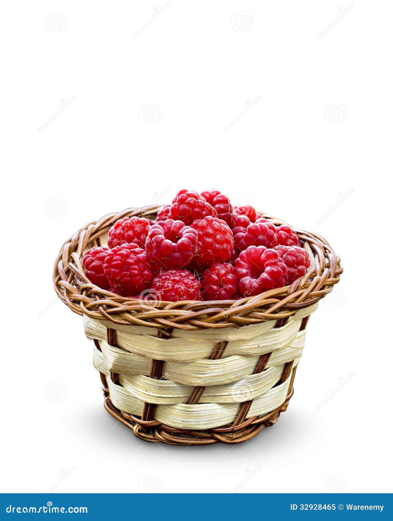 Isolated Basket with Raspberry Stock Image - Image of gardening, berry ...