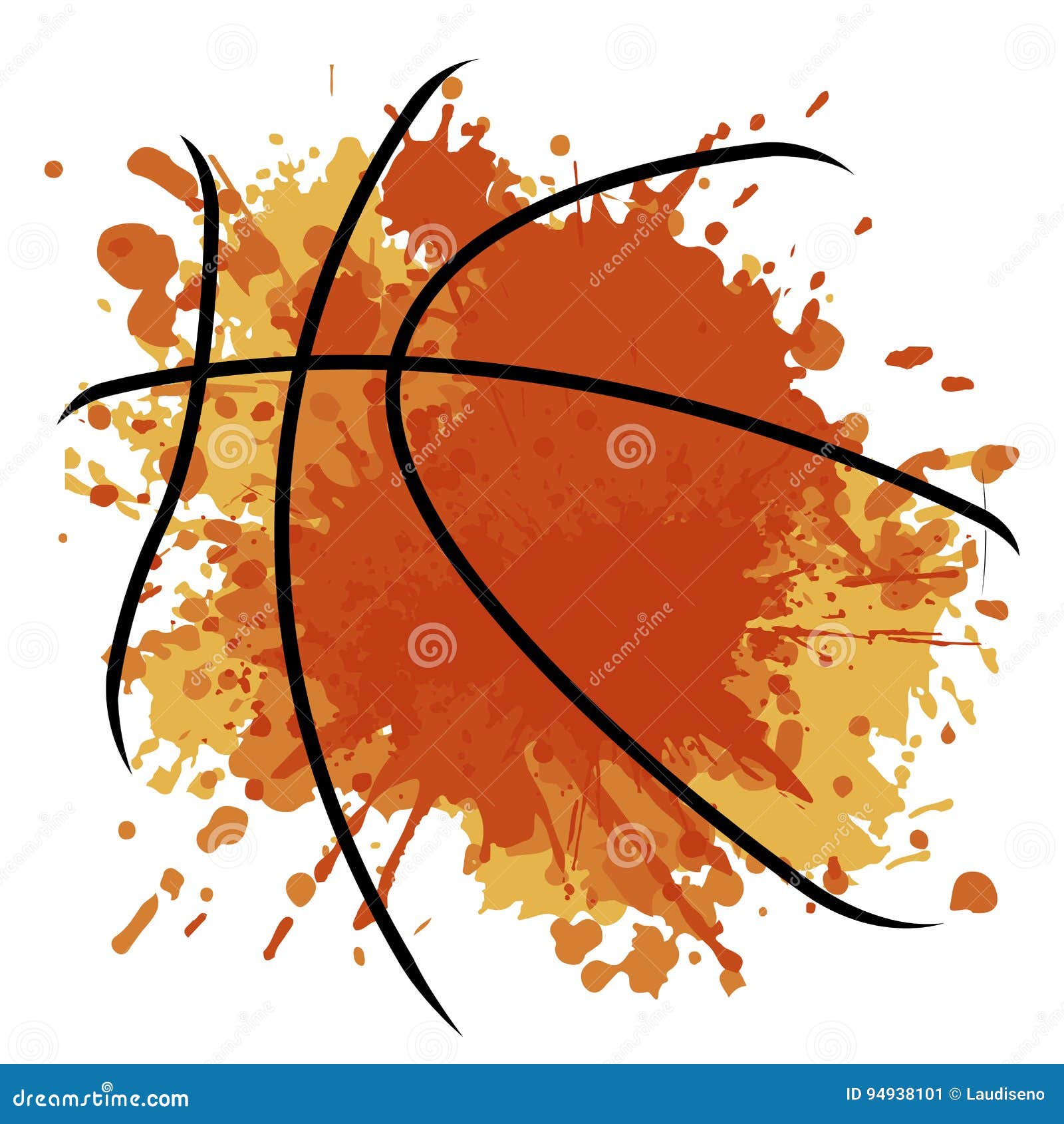 Isolated basketball ball stock illustration. Illustration of leather ...