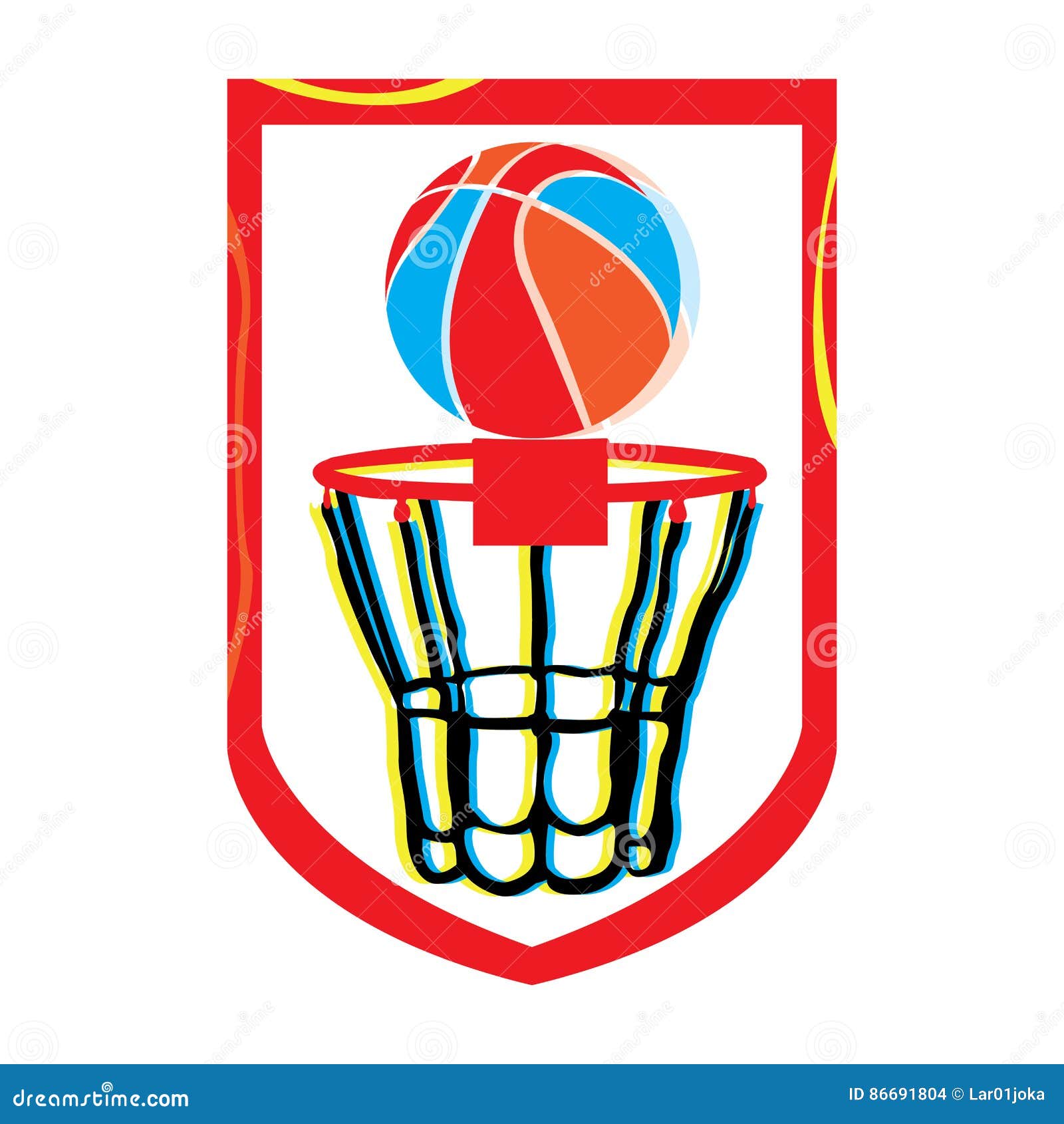 Isolated basketball emblem stock vector. Illustration of victory - 86691804