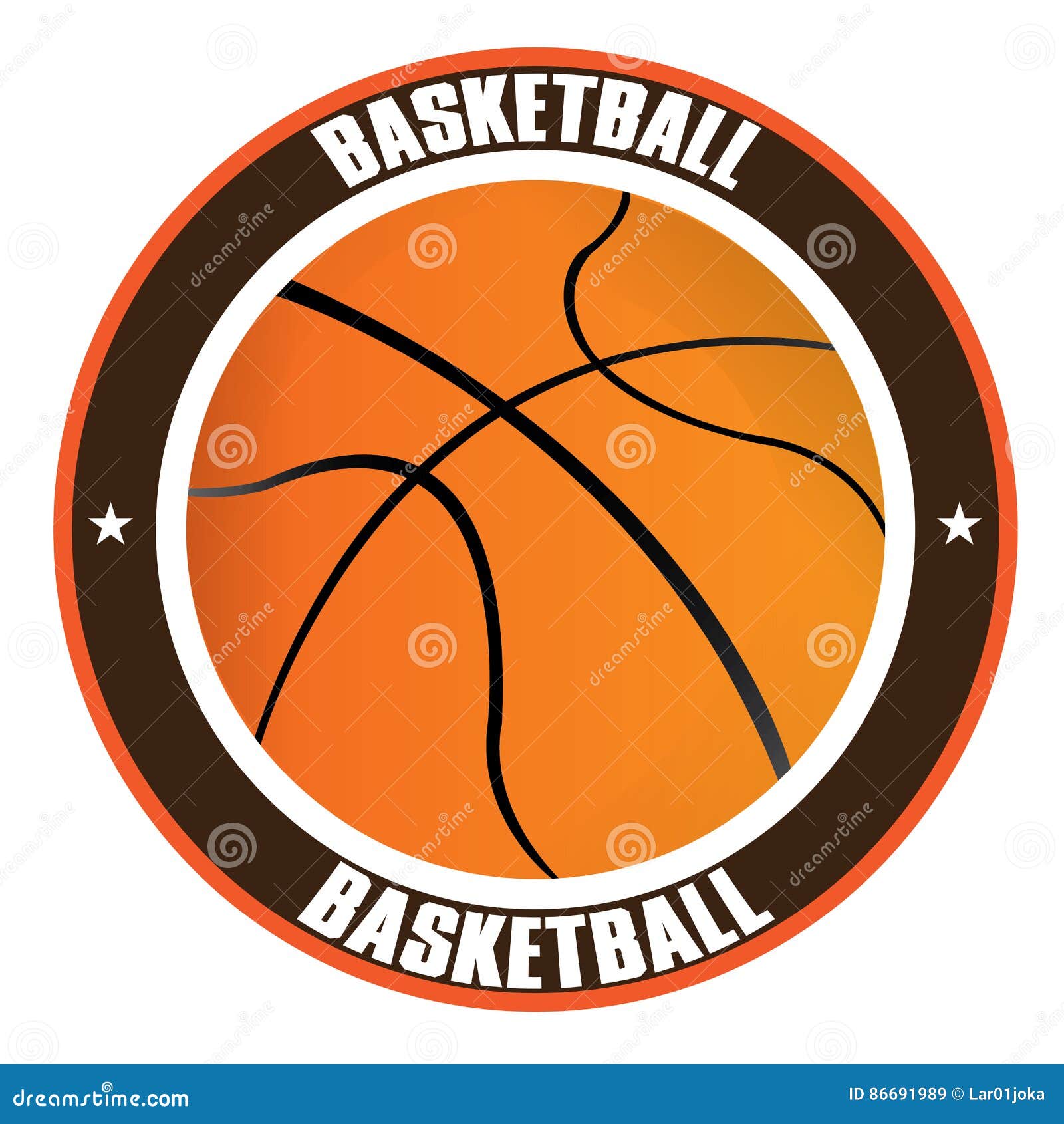 Isolated basketball emblem stock vector. Illustration of insignia ...