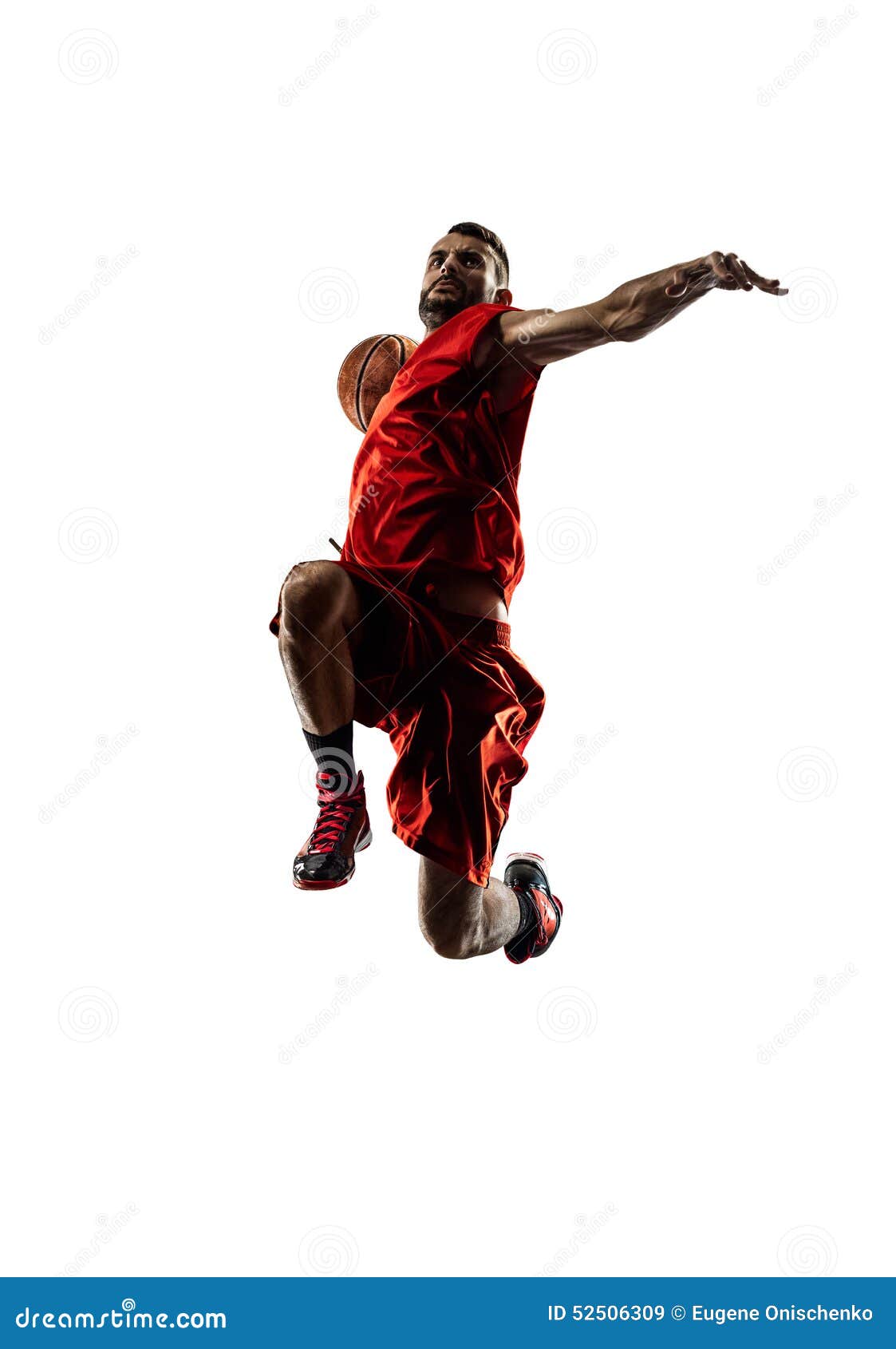 Isolated Basketball Player in Action is Flying Stock Image - Image of ...