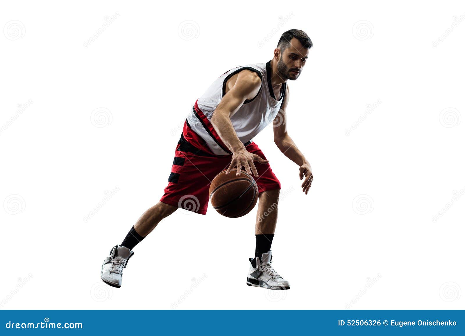 Isolated Basketball Player in Action is Flying Stock Photo - Image of ...