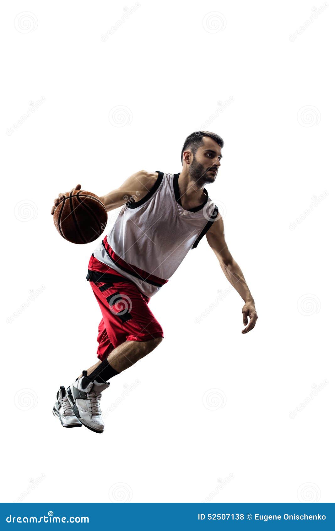 Isolated Basketball Player in Action is Flying Stock Photo - Image of ...
