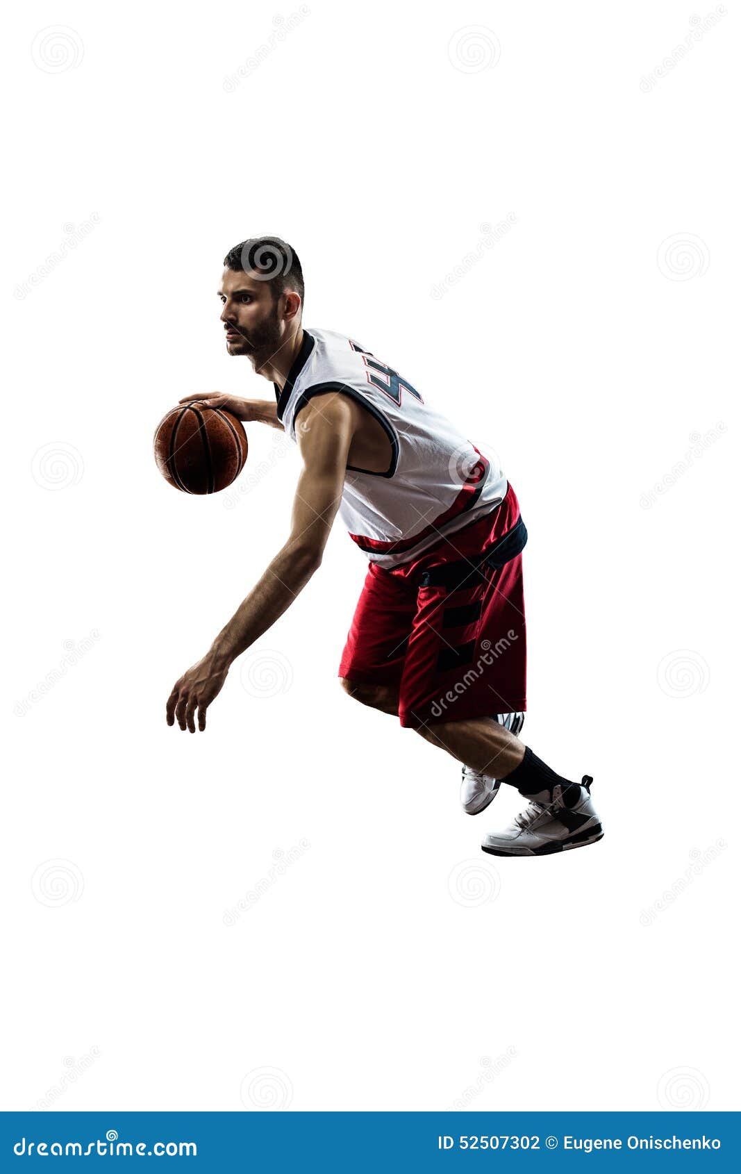 Isolated Basketball Player in Action is Flying Stock Photo - Image of ...