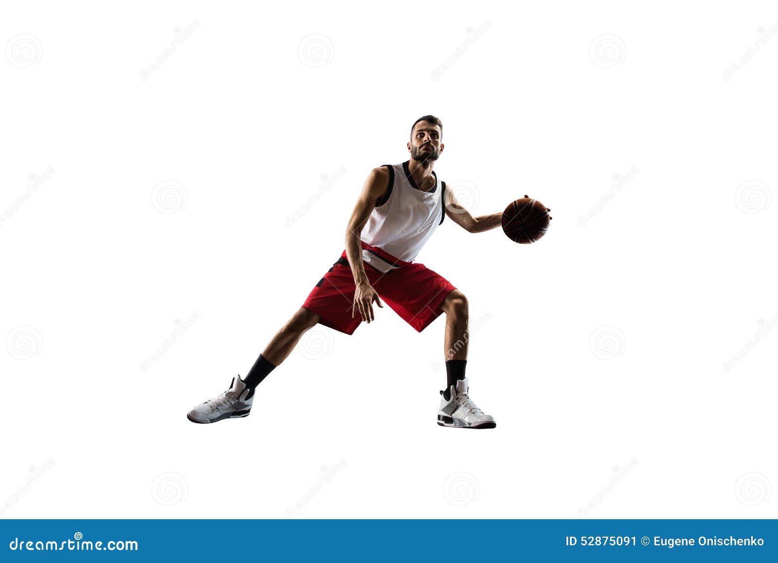 Isolated Basketball Player in Action is Flying Stock Image - Image of ...