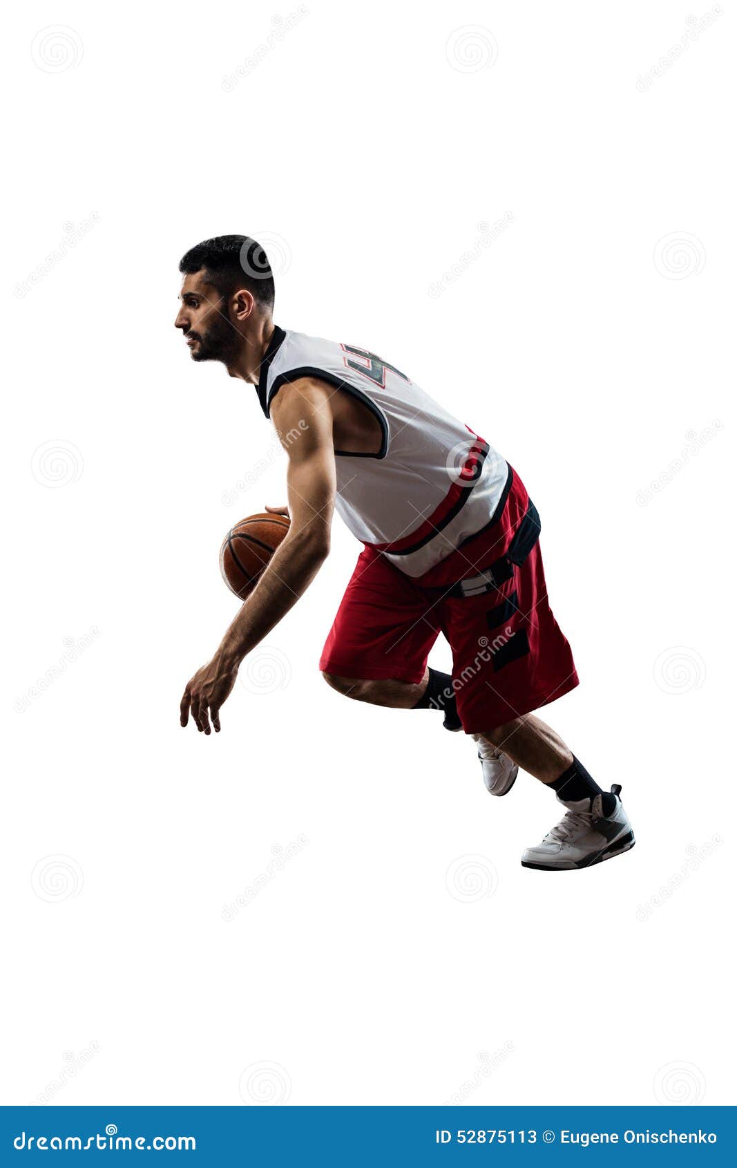 Isolated Basketball Player in Action is Flying Stock Image - Image of ...