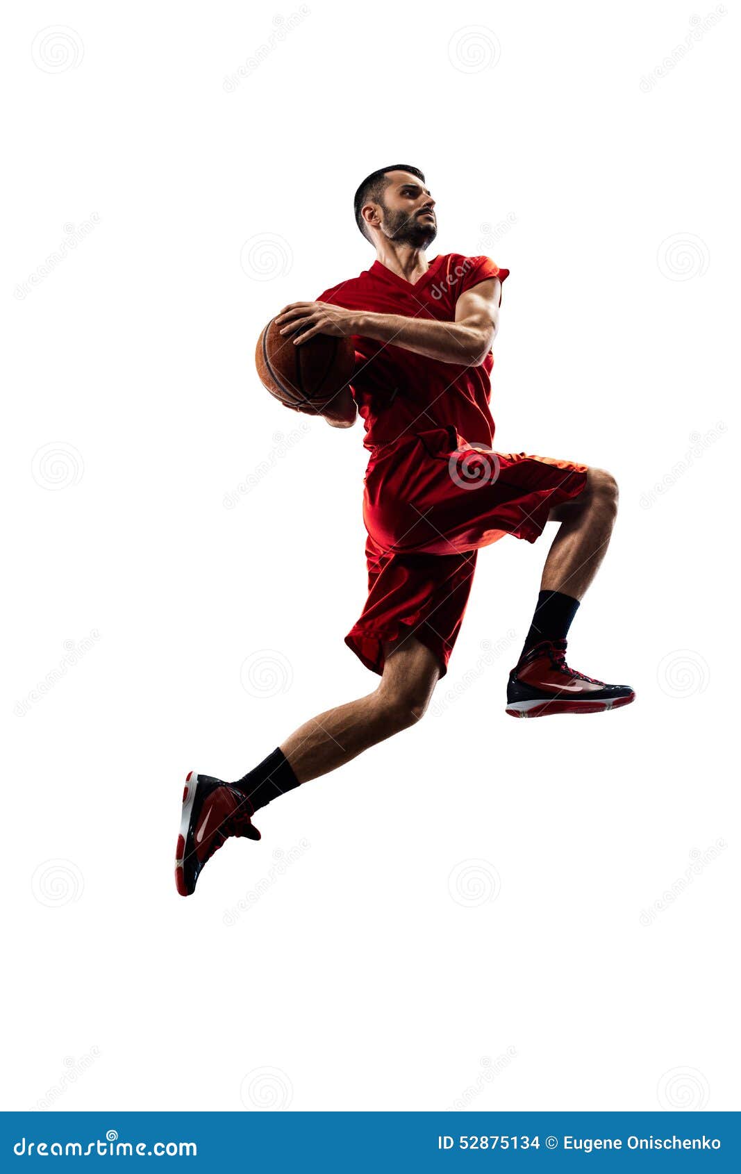 Isolated Basketball Player in Action is Flying Stock Photo - Image of ...