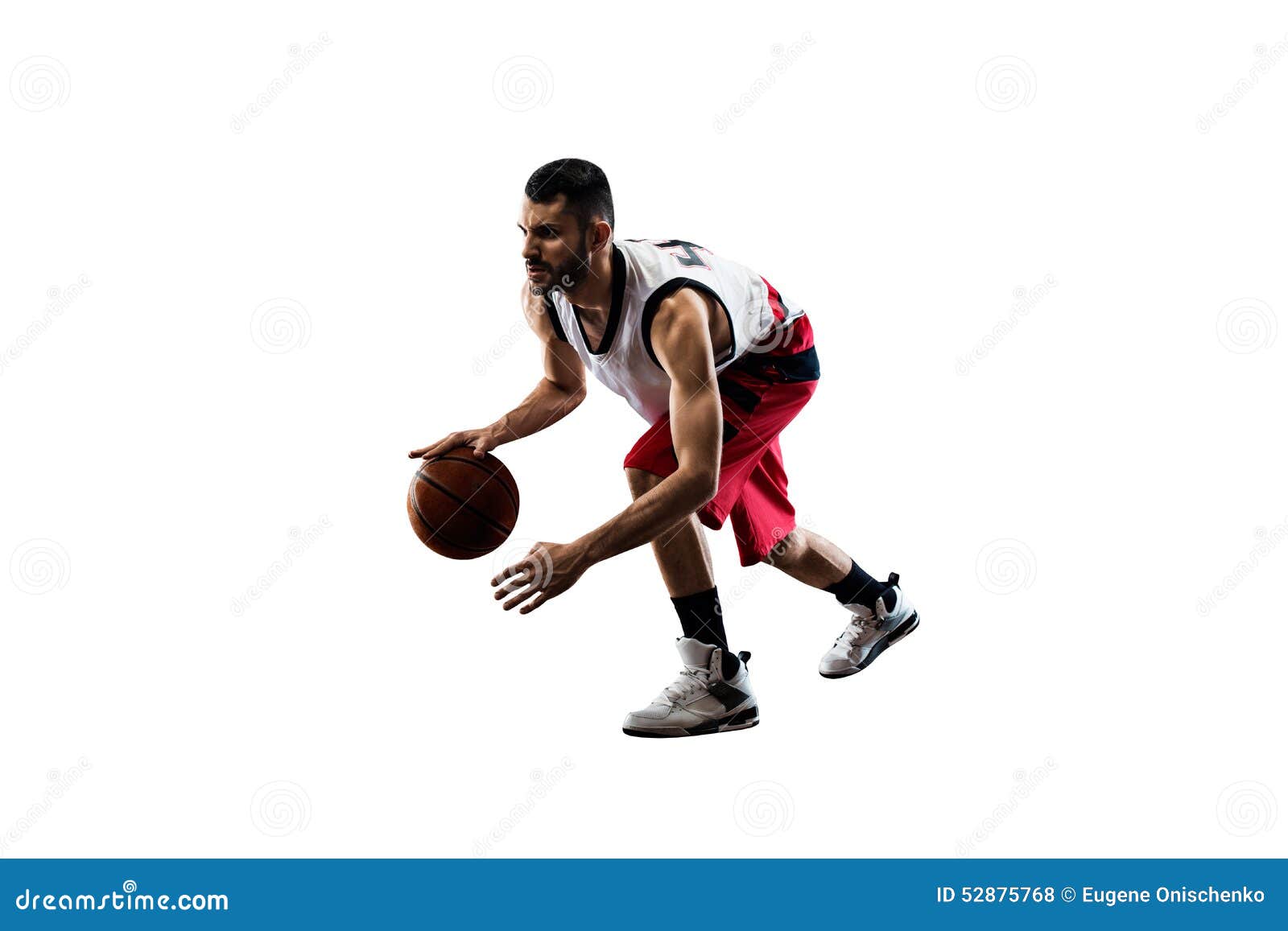 Isolated Basketball Player in Action is Flying Stock Photo - Image of ...