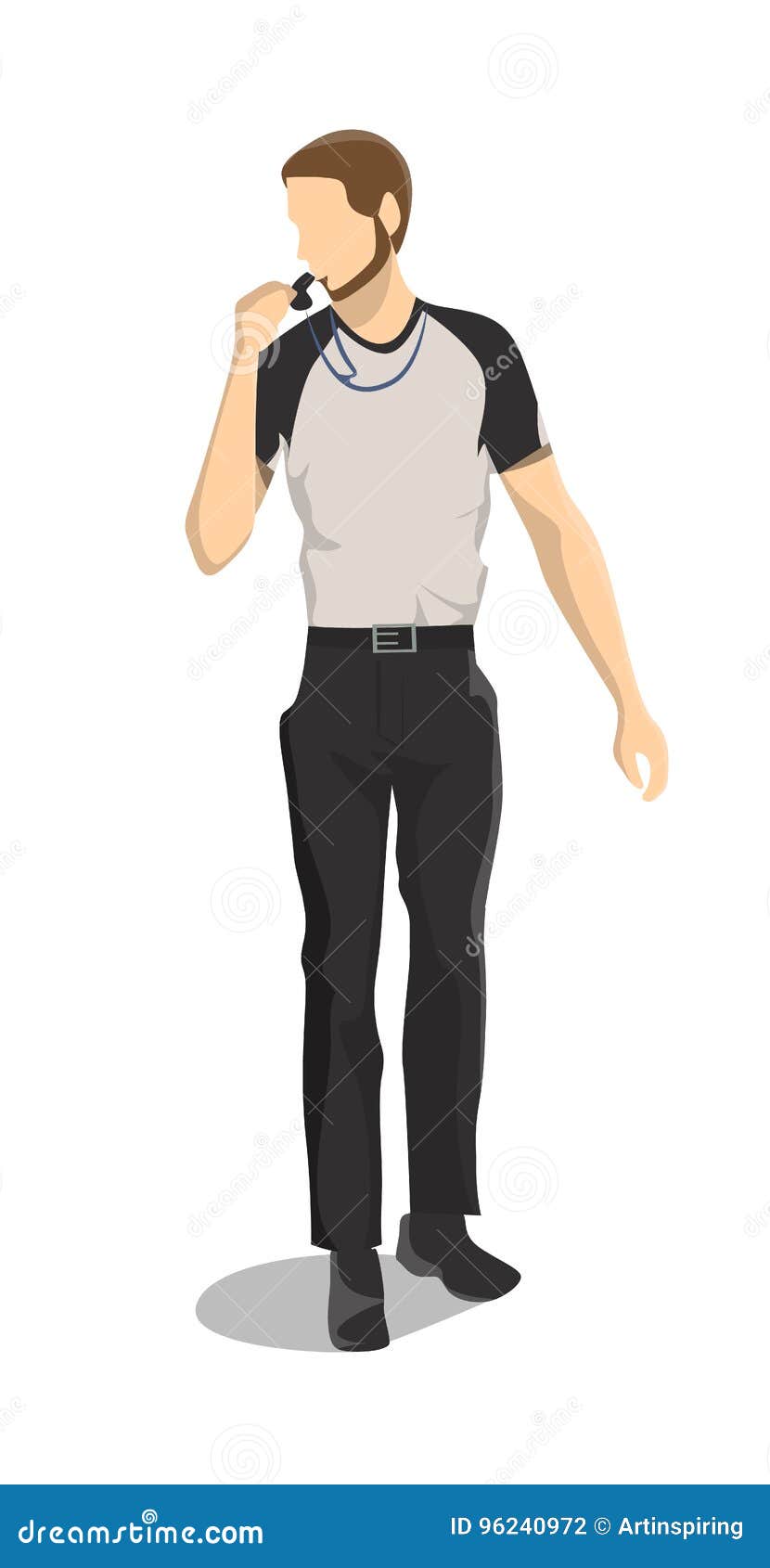 Isolated Basketball Referee. Stock Vector - Illustration of happy ...