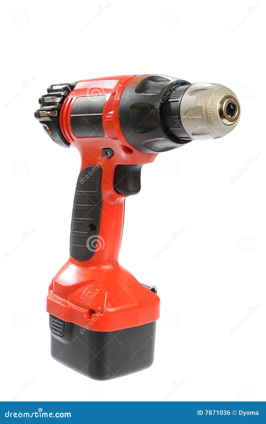 Isolated Battery Drill-screwdriver Stock Photo - Image of plastic ...