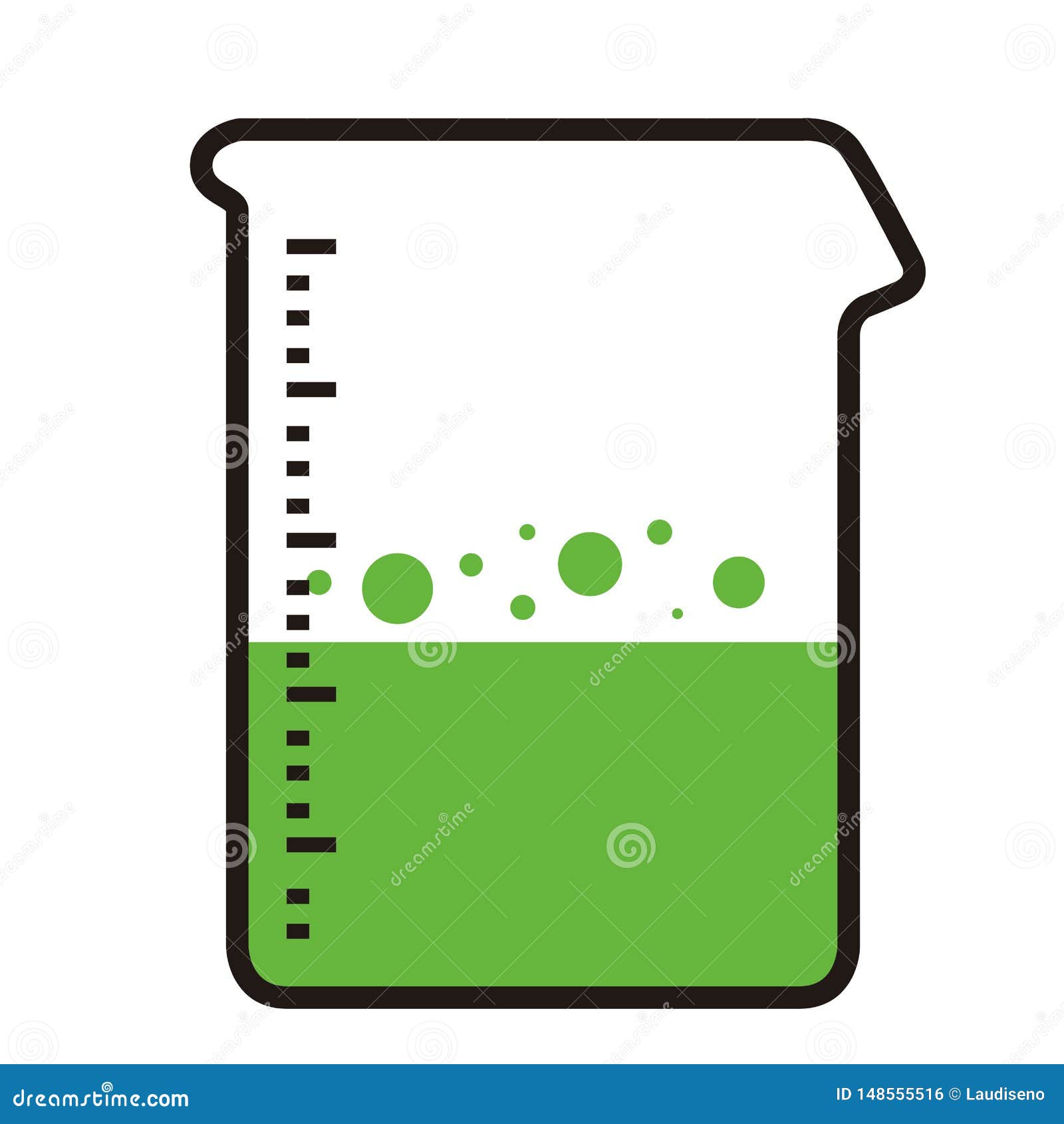 Isolated Beaker with a Green Liquid Stock Vector - Illustration of ...