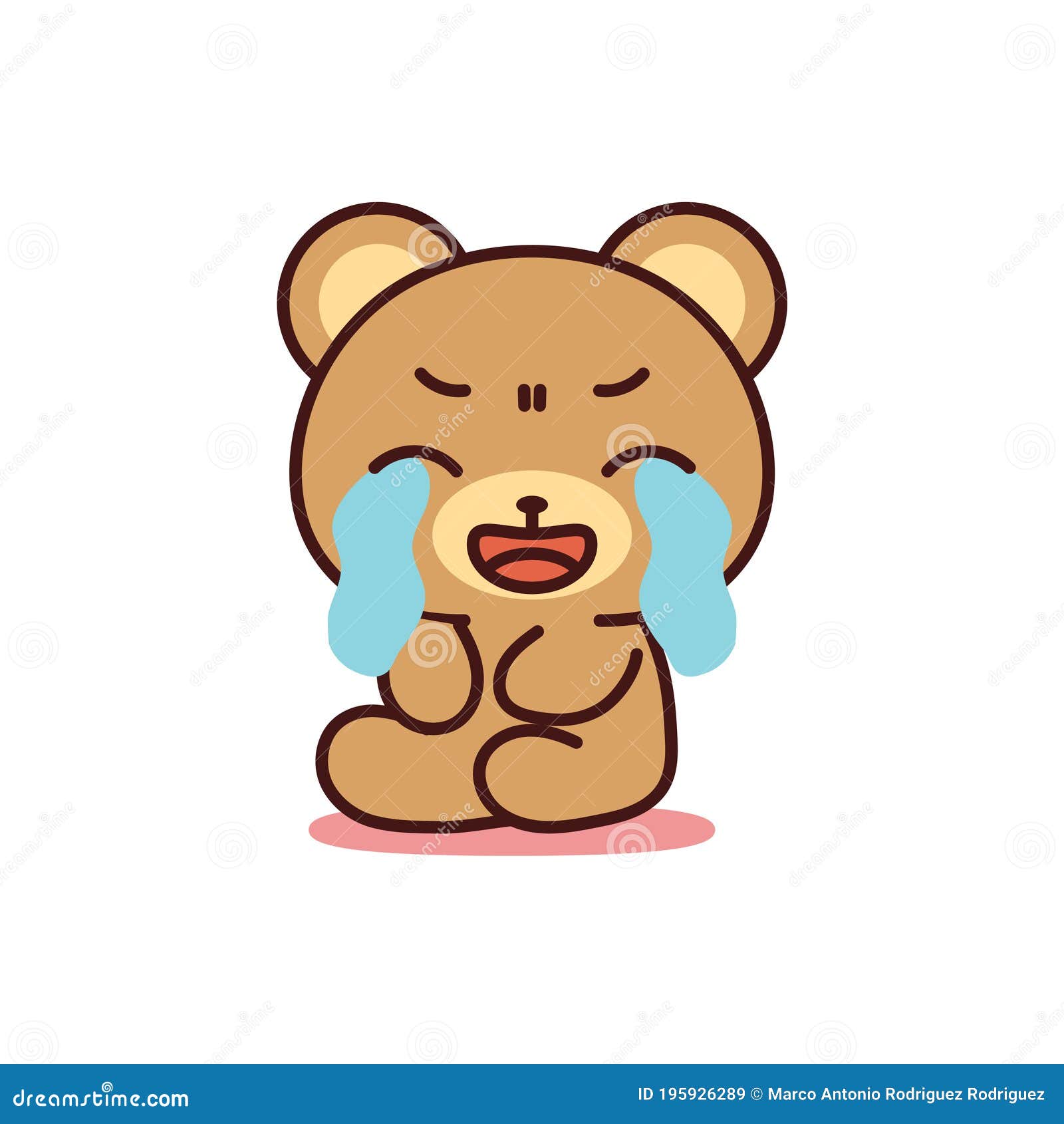 Isolated Bear Crying Kawaii Stock Vector - Illustration of animal ...