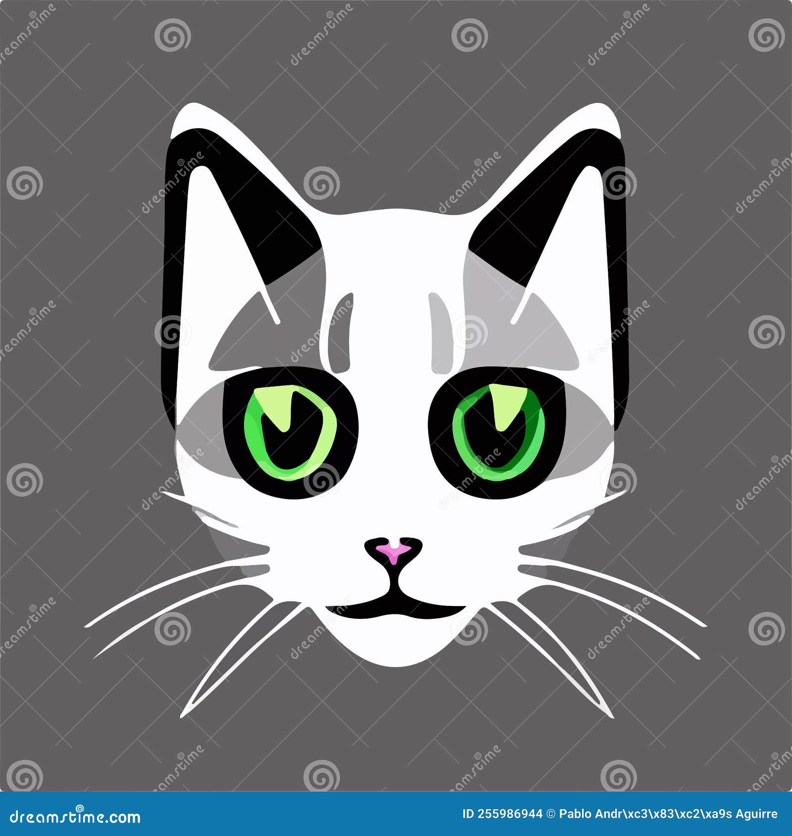 Isolated Beautiful Cat Portrait Illustration Stock Vector - Illustration of beautiful, domestic ...