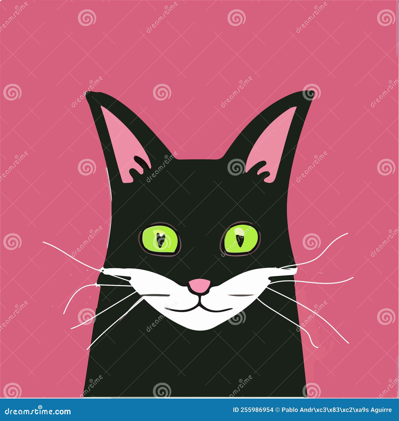 Isolated Beautiful Cat Portrait Illustration Stock Vector ...