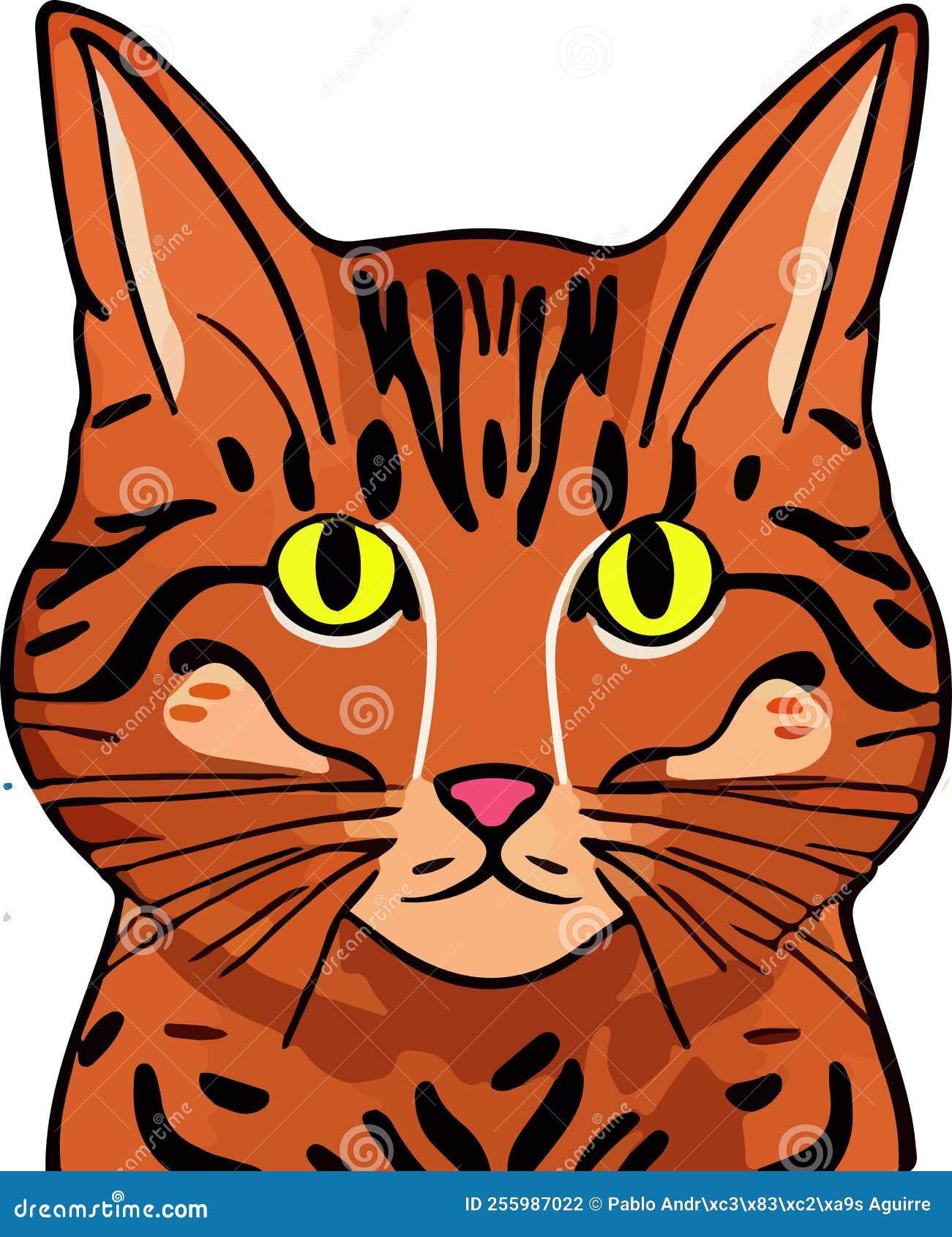 Isolated Beautiful Cat Portrait Illustration Stock Vector ...