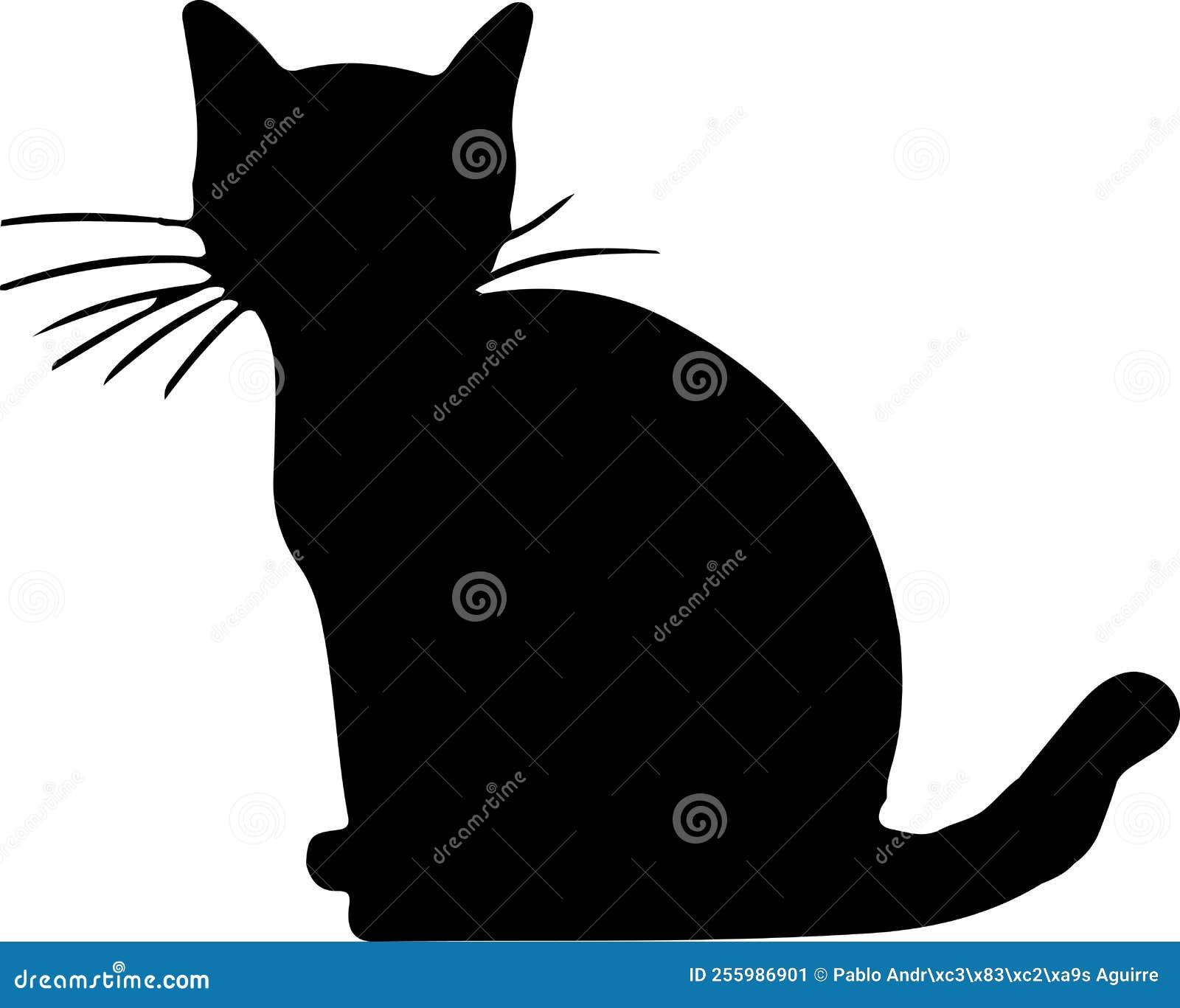 Isolated Beautiful Cat Silhouette Illustration Stock Vector ...