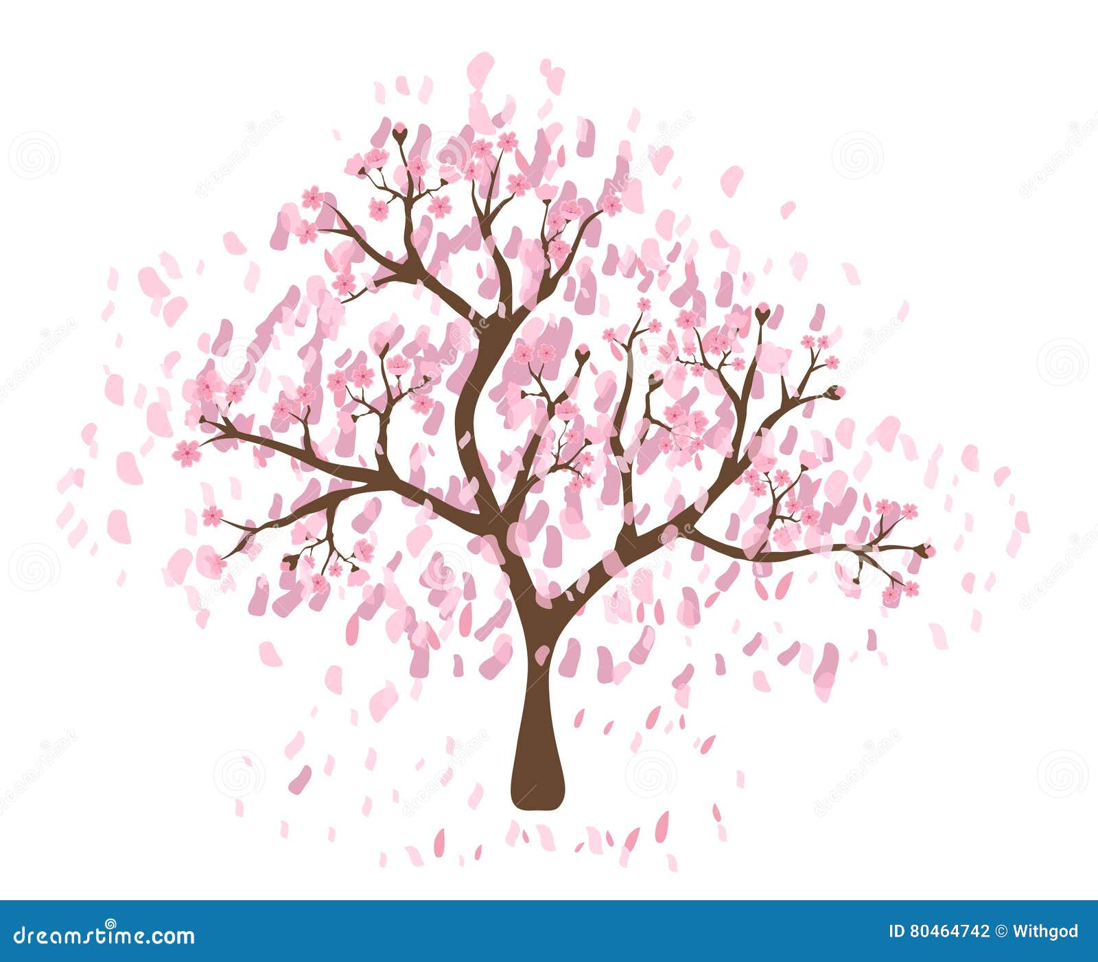 Beautiful Cherry Blossom Tree Cartoon Vector | CartoonDealer.com #37259193