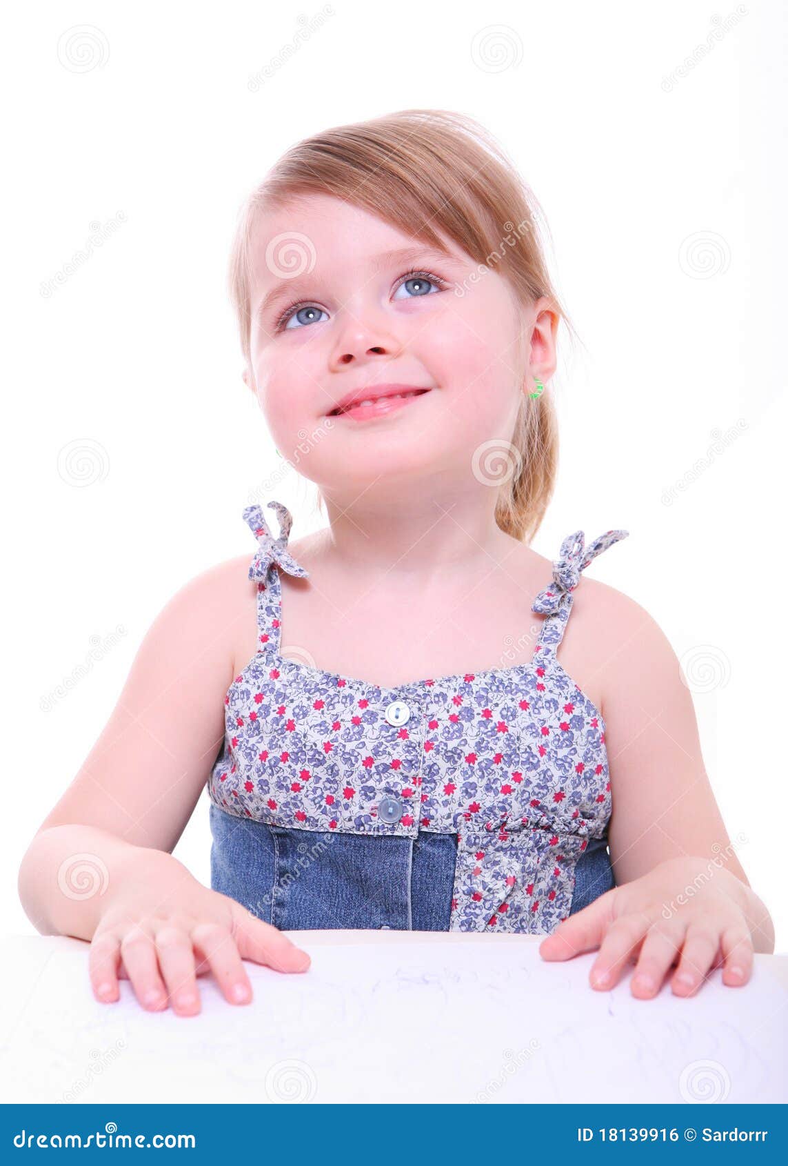 Isolated Beautiful Young Girl Thinking Looking Stock Photo - Image of ...