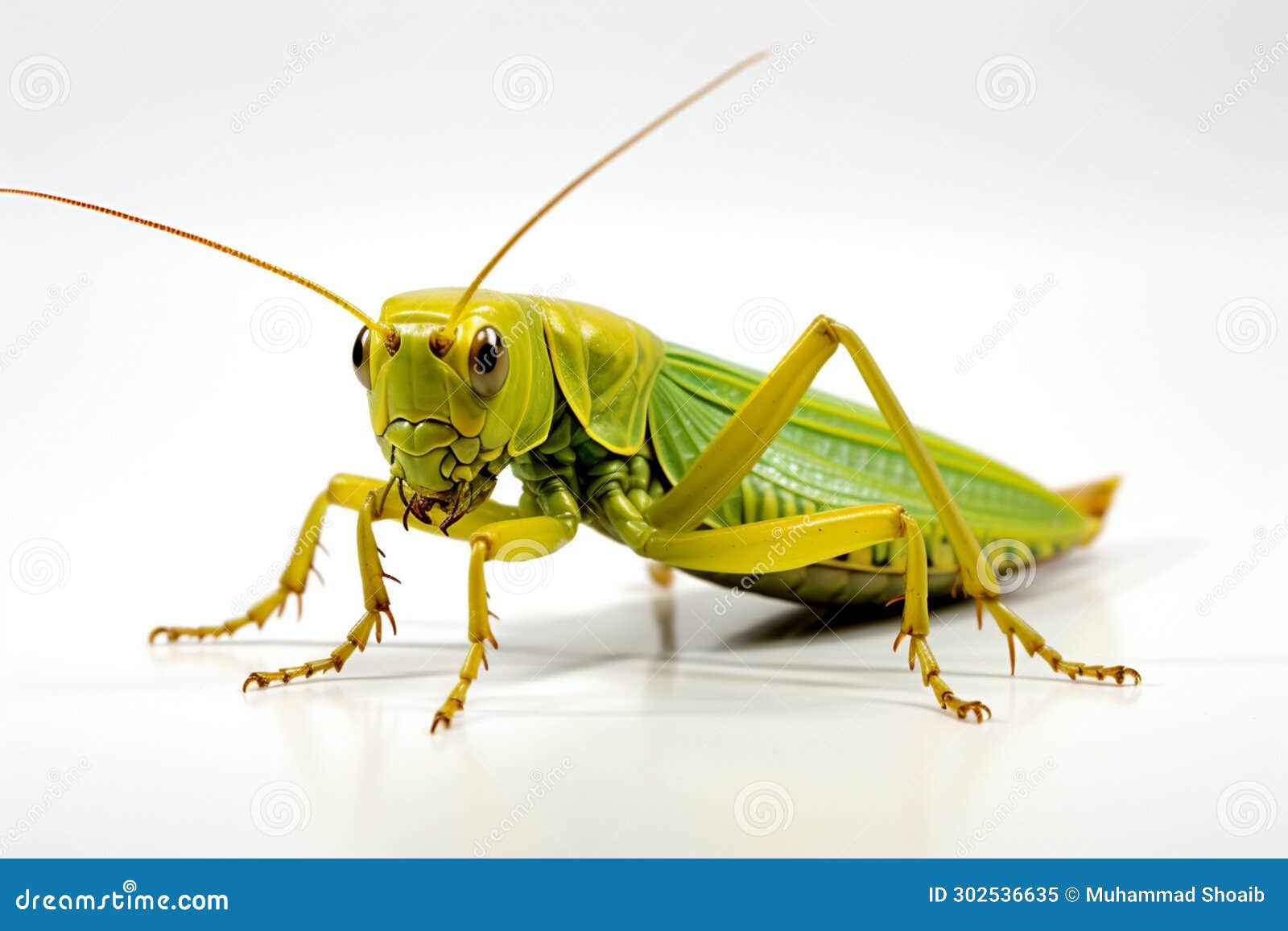 Isolated Beauty Conehead Grasshopper, Ruspolia Nitidula, on White ...