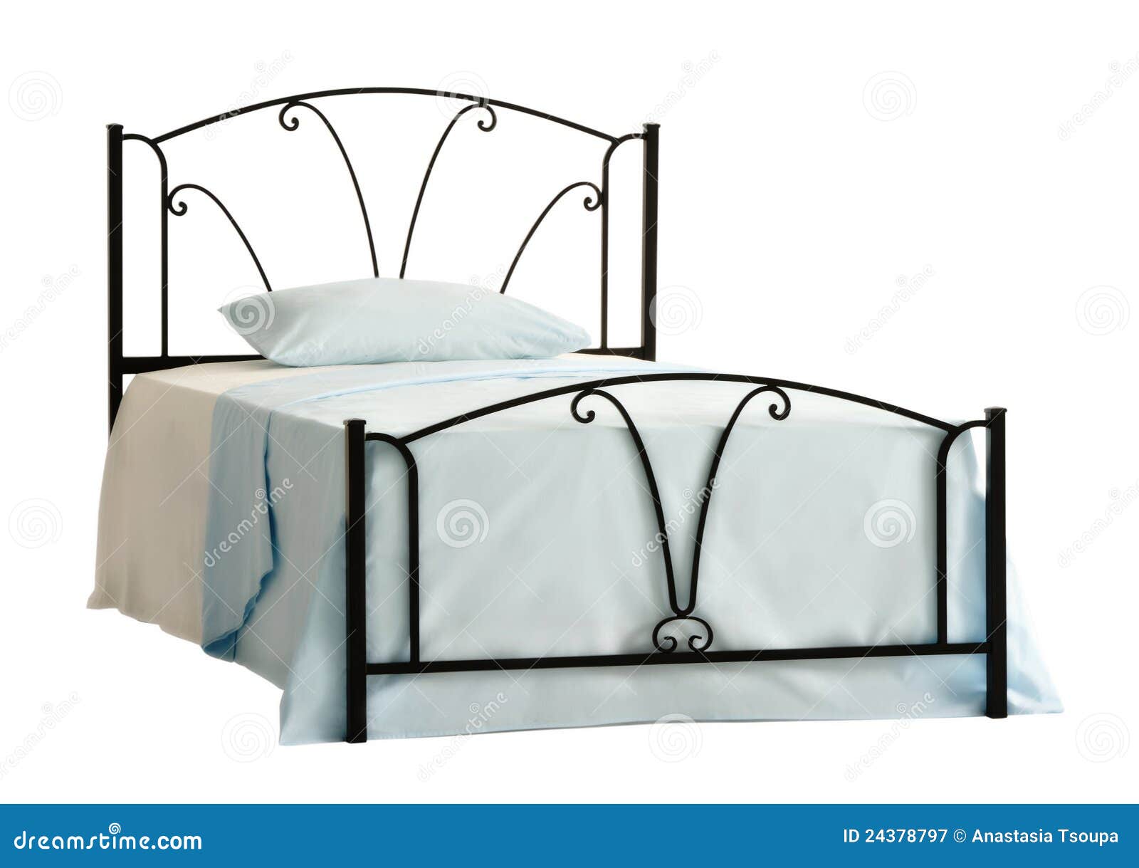 Isolated bed stock image. Image of bedroom, single, details - 24378797