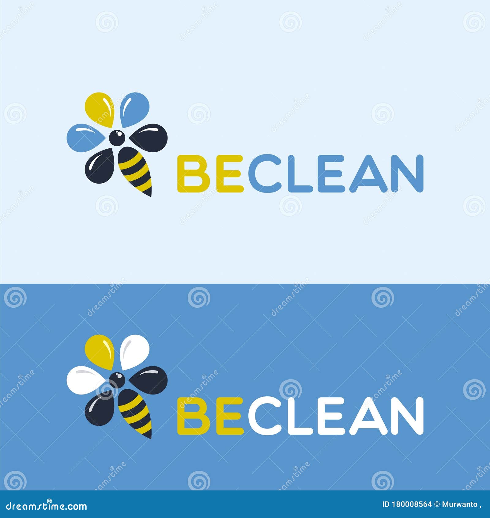 Bee Clean Logo stock vector. Illustration of liquid - 180008564