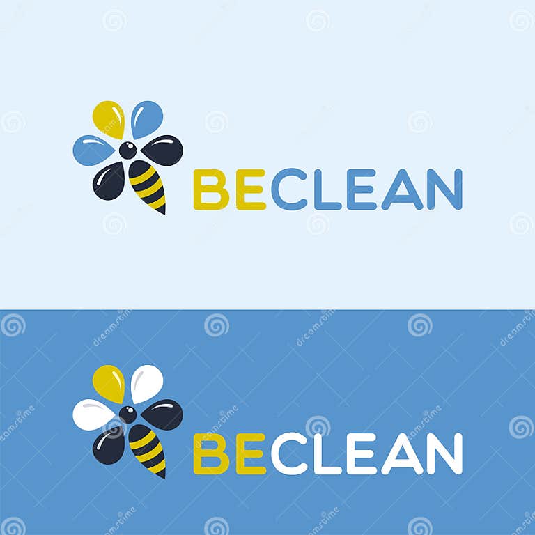 Bee Clean Logo stock vector. Illustration of liquid - 180008564