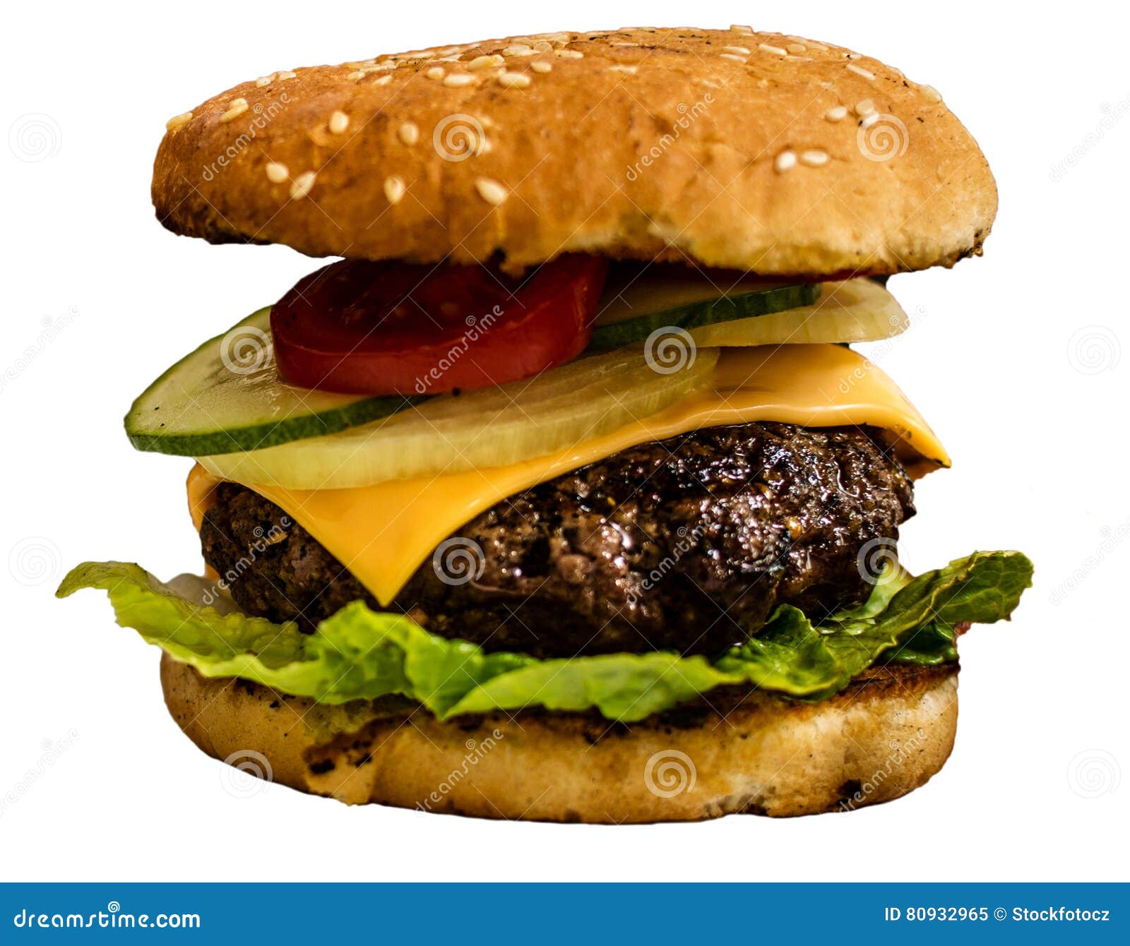 Isolated beef hamburger stock image. Image of barbecue - 80932965
