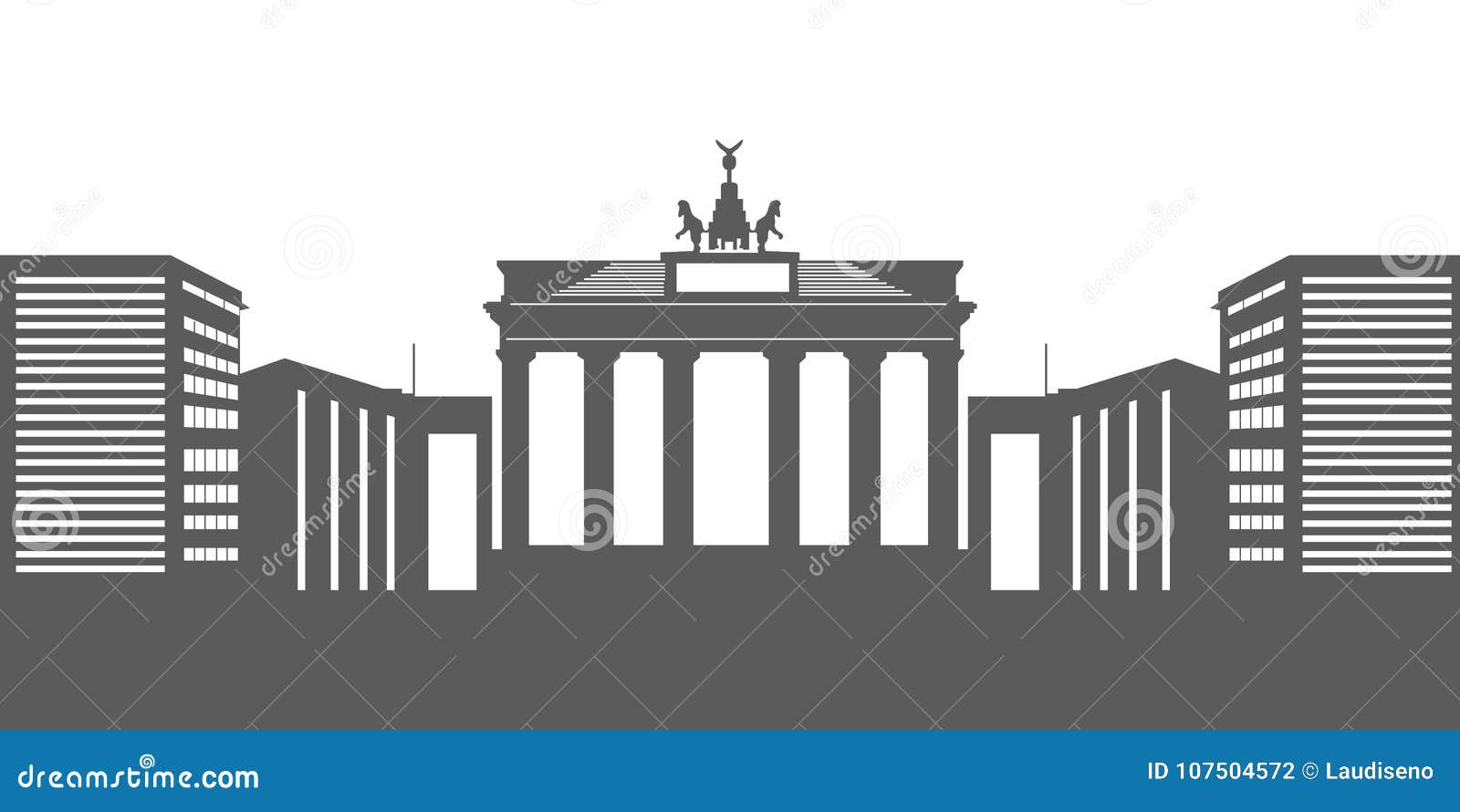 Isolated Berlin cityscape stock vector. Illustration of city - 107504572