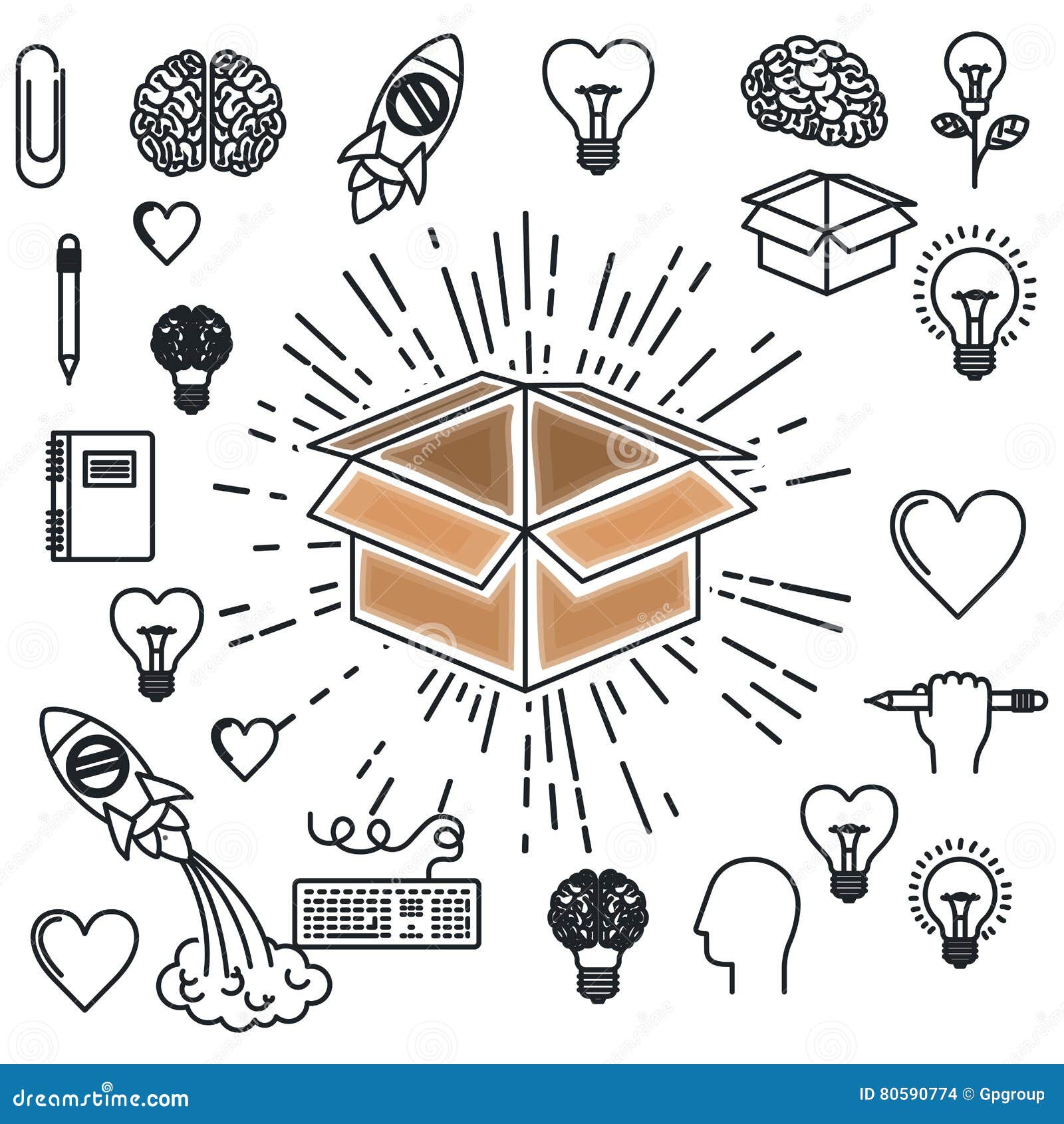 Isolated Big Idea Draw Design Stock Vector - Illustration of ...