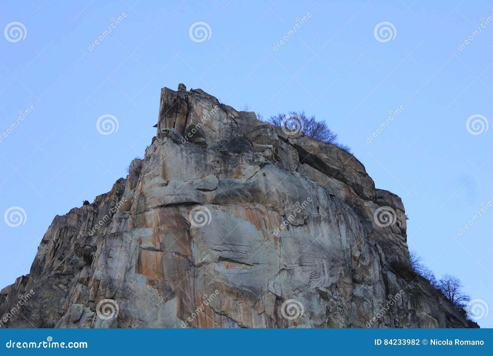 Isolated Big Rock in Mountain Stock Photo - Image of mount, alps: 84233982