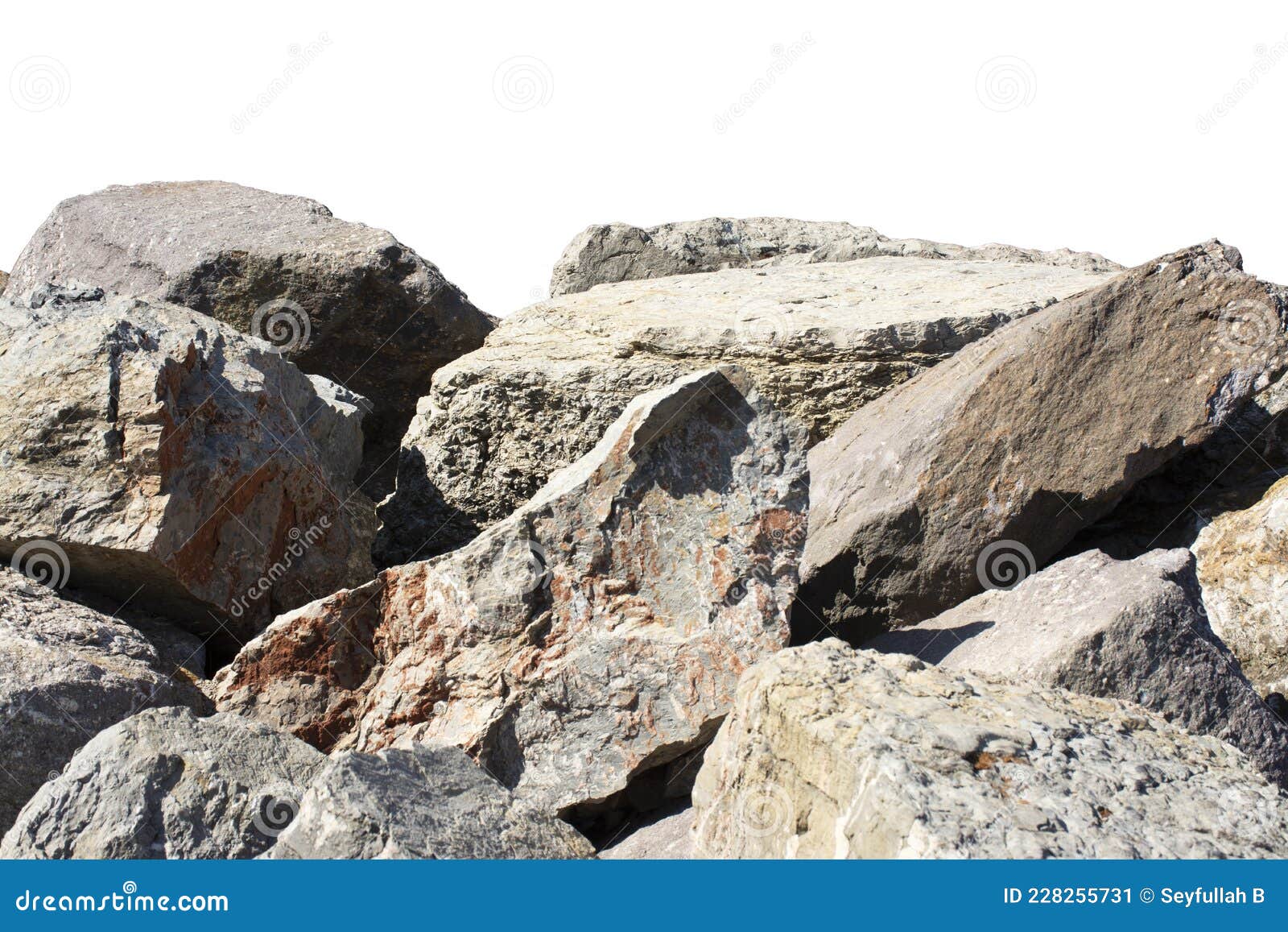Isolated Big Rock. Pile of Sea Rock Stock Image - Image of natural ...