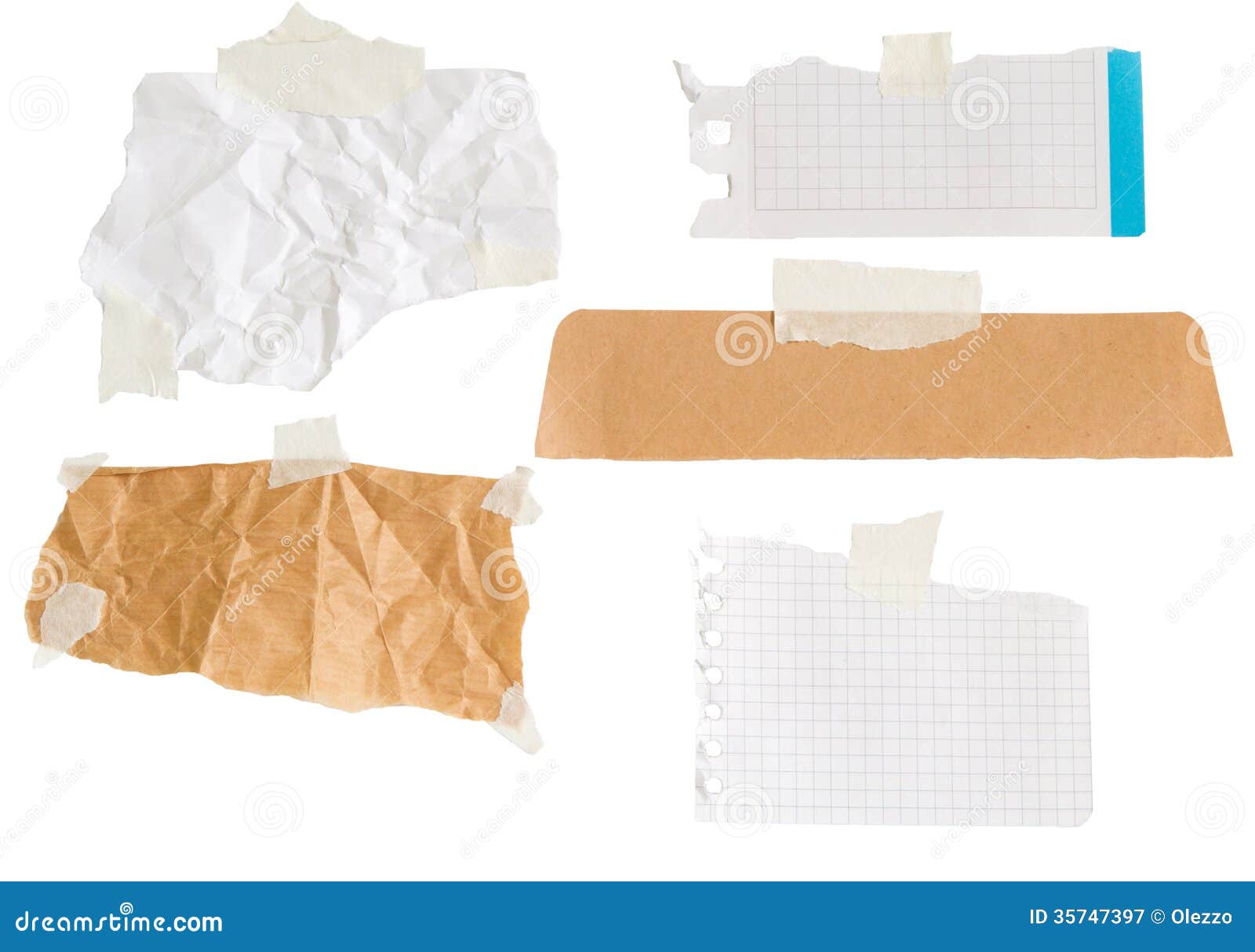 Isolated bits of paper stock image. Image of collection - 35747397
