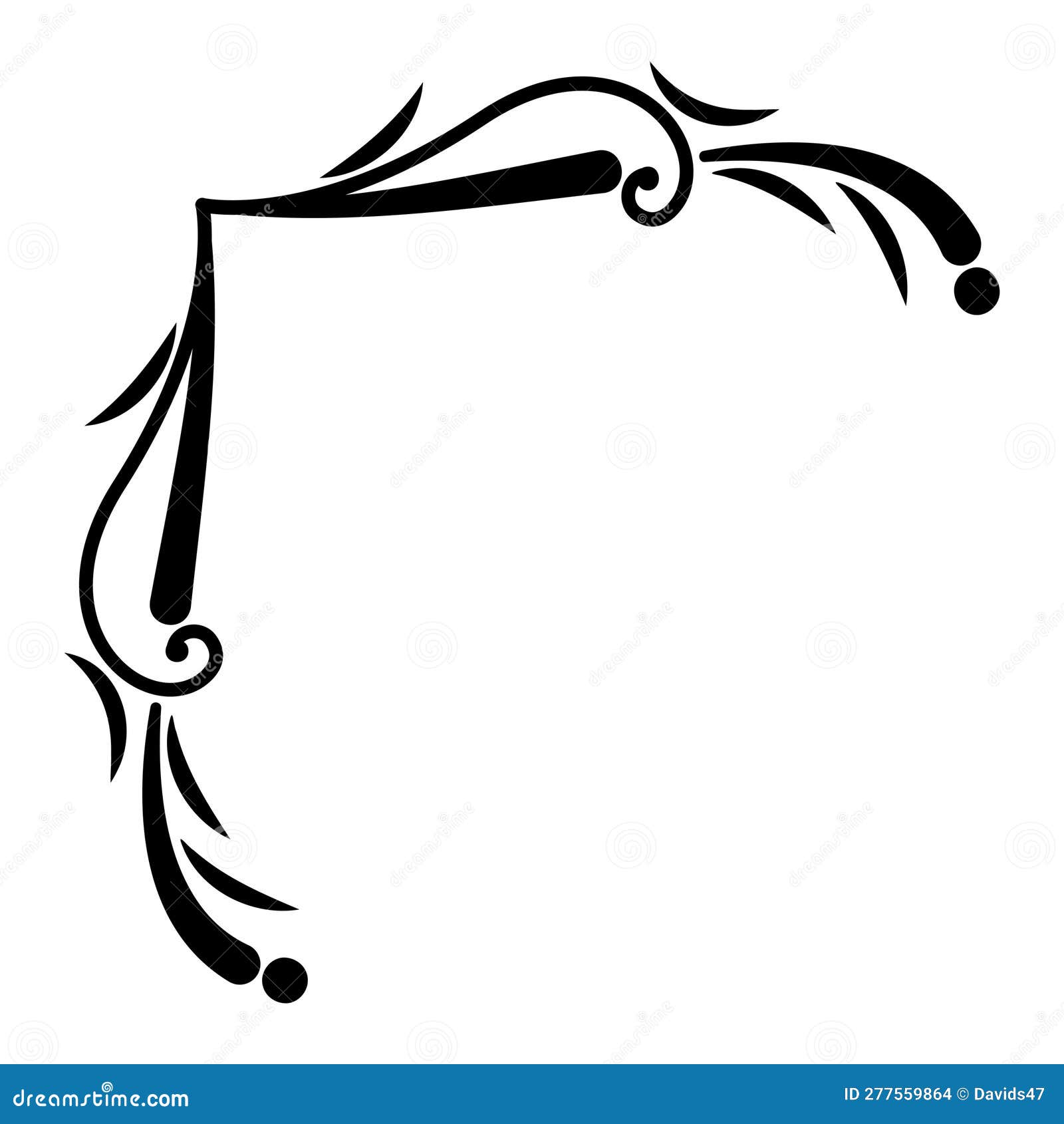 Isolated Black Border Arabesque Frame Vector Stock Vector ...